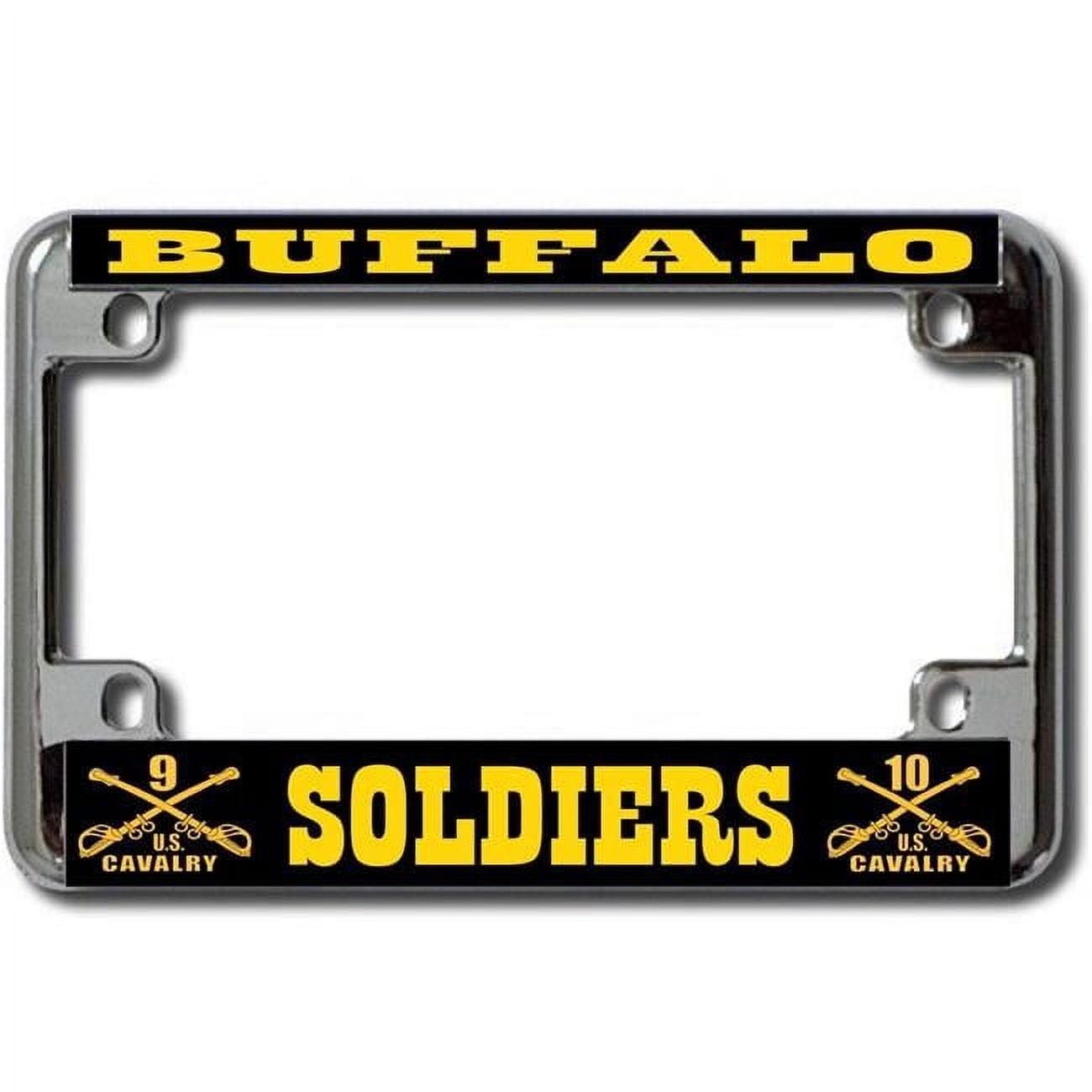 212 Main Buffalo Soldiers Chrome Motorcycle License Plate Frame, 4x7 in ...