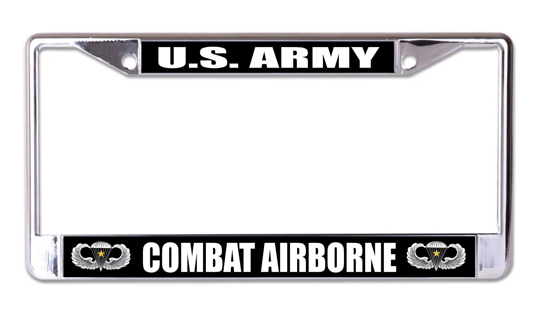 U.S. Army Combat Airborne Chrome License Plate Frame - Walmart.com