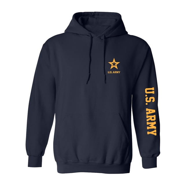 U.S. Army Gold Sleeve Print Adult Hooded Sweatshirt - Walmart Business ...