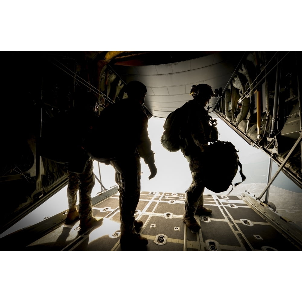 U.S. Army Green Berets wait to jump out of a C-130H3 Hercules Poster ...