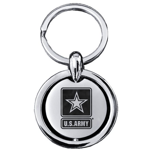 U. S. Army Logo Round Spinner Silver Revolver Key Ring Fob Official ...