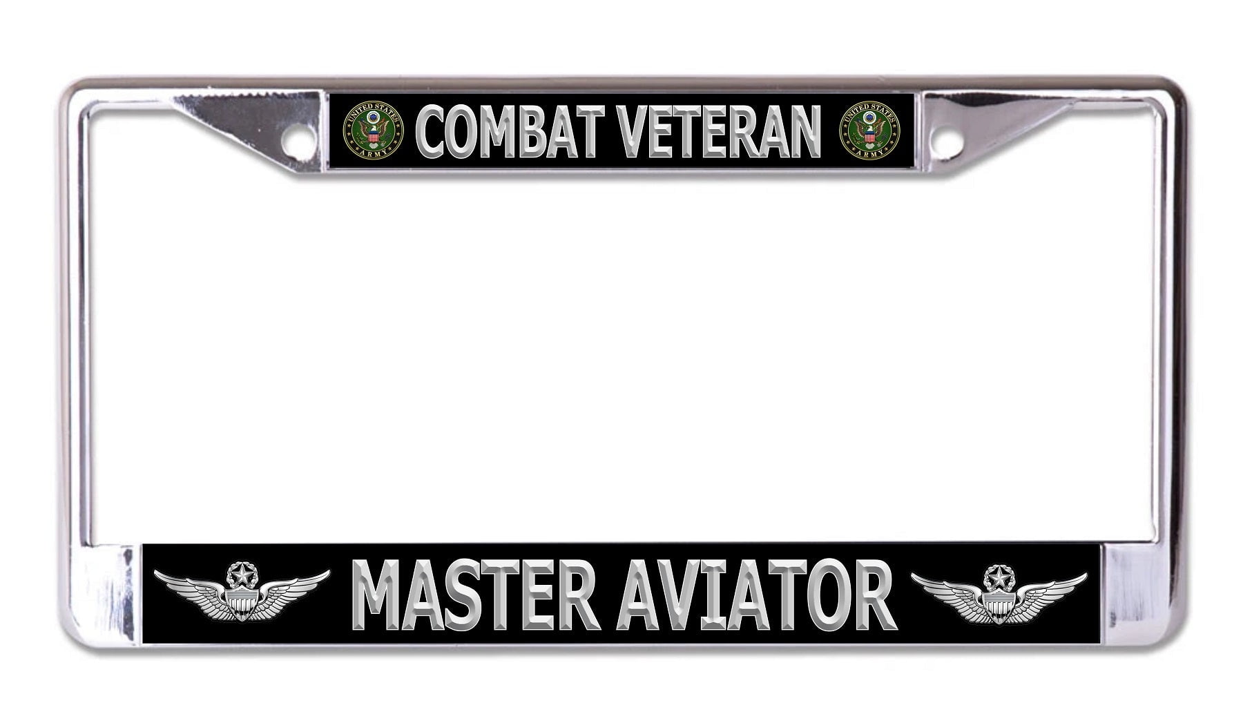 U.S. Army Master Aviator #2 Chrome License Plate Frame - Walmart.com