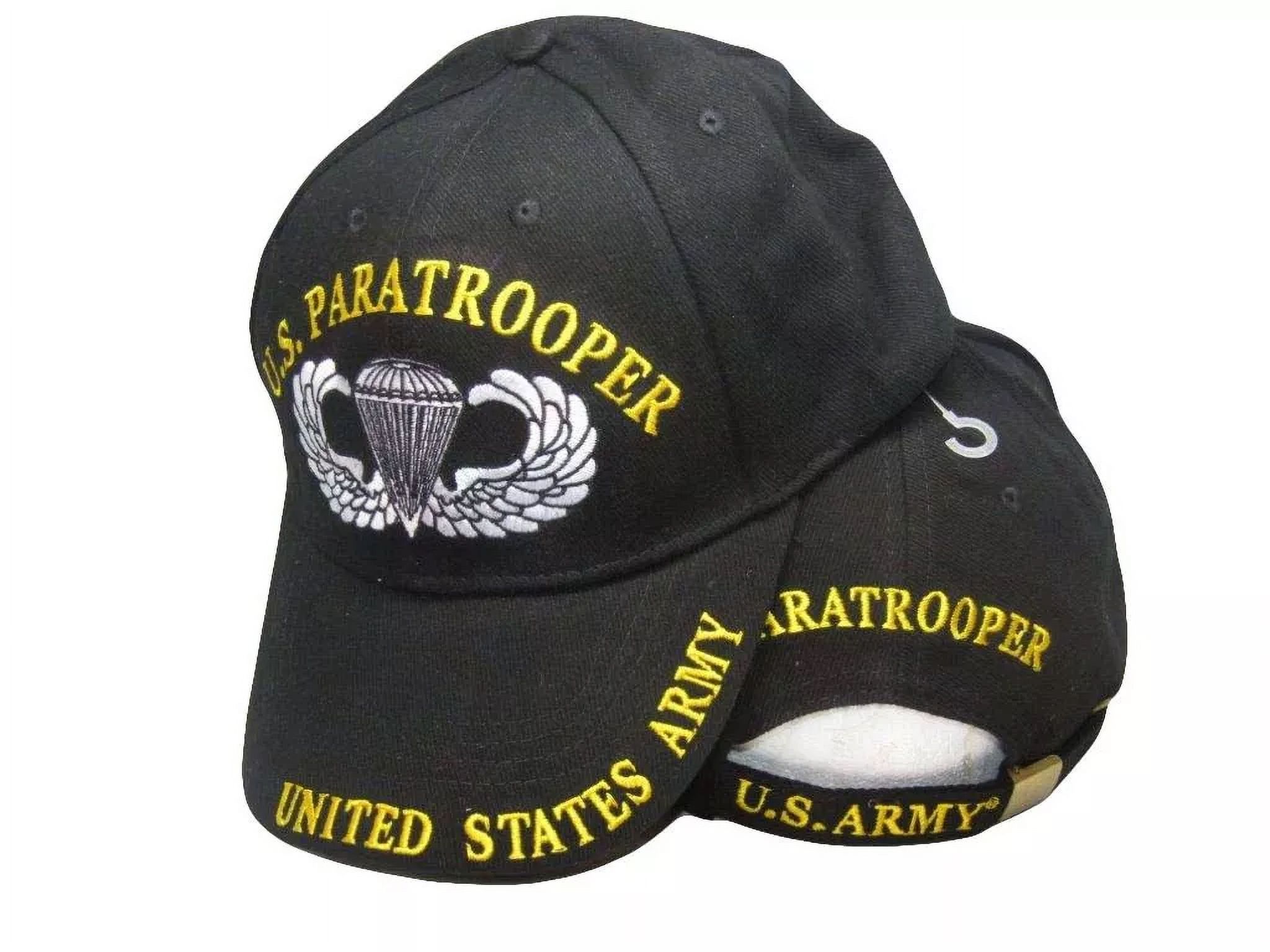 U.S. Army Paratrooper Crest Diamond Wings Black Embroidered Cap Hat ...