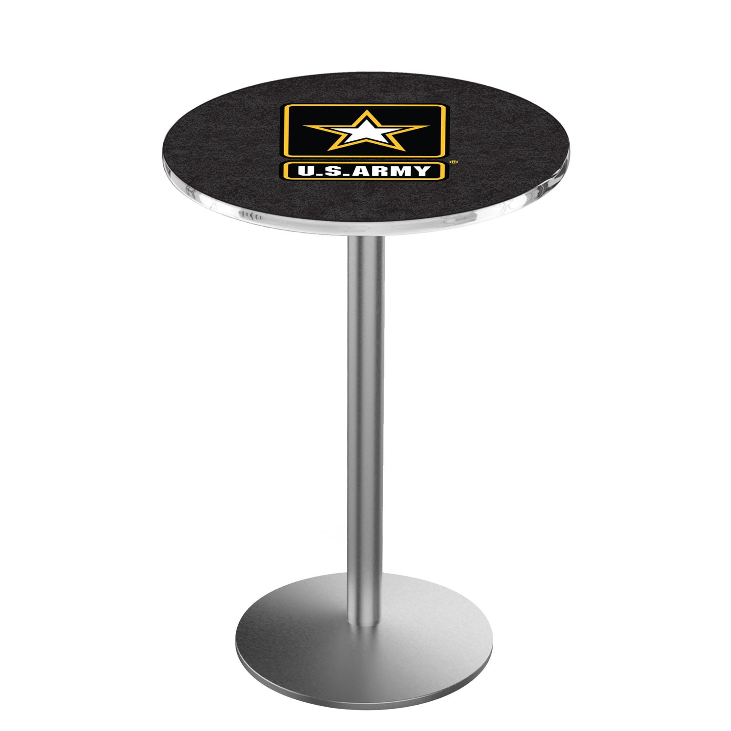 U.S. Army Pub Table with Stainless Steel Base (36 in. Dia. x 36 in. H ...