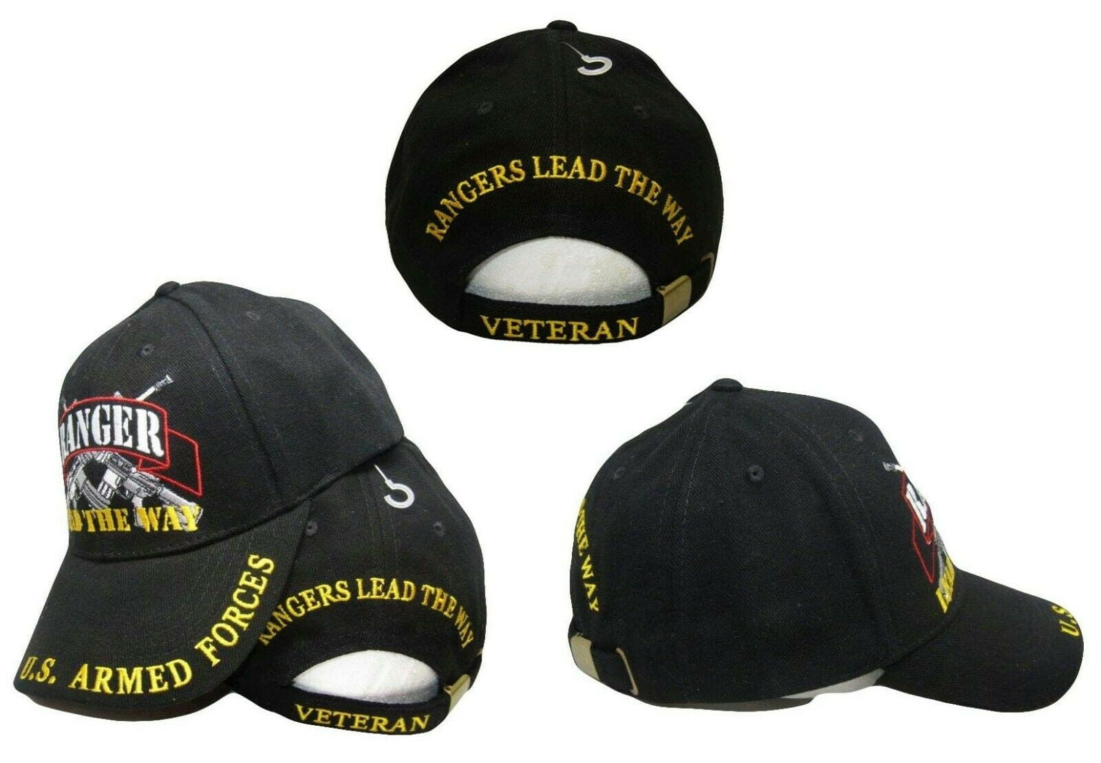 U.S. Army Ranger LEAD THE WAY Armed Forces Black Hat Cap CP00135 ...