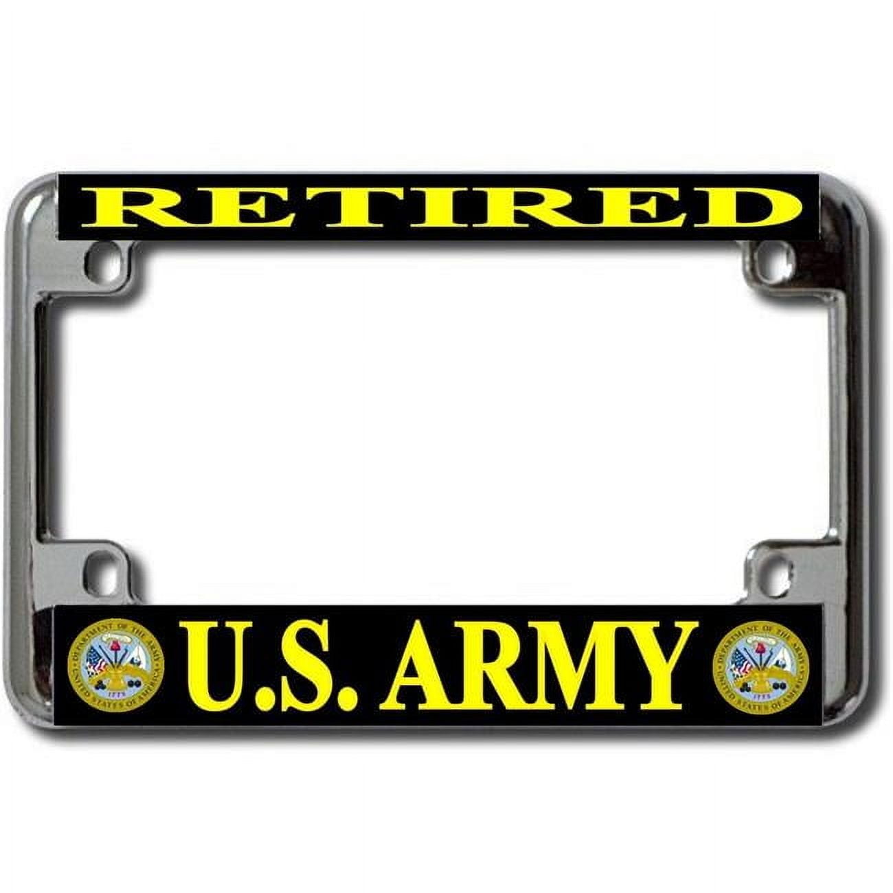 U.S. Army Retired Chrome Motorcycle License Plate Frame - Walmart.com