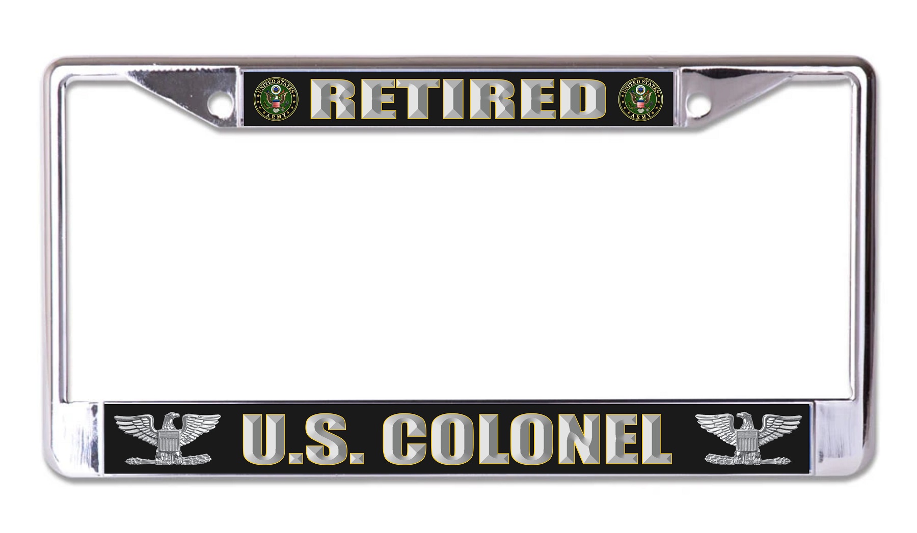 U.S. Army Retired Colonel Chrome License Plate Frame - Walmart.com