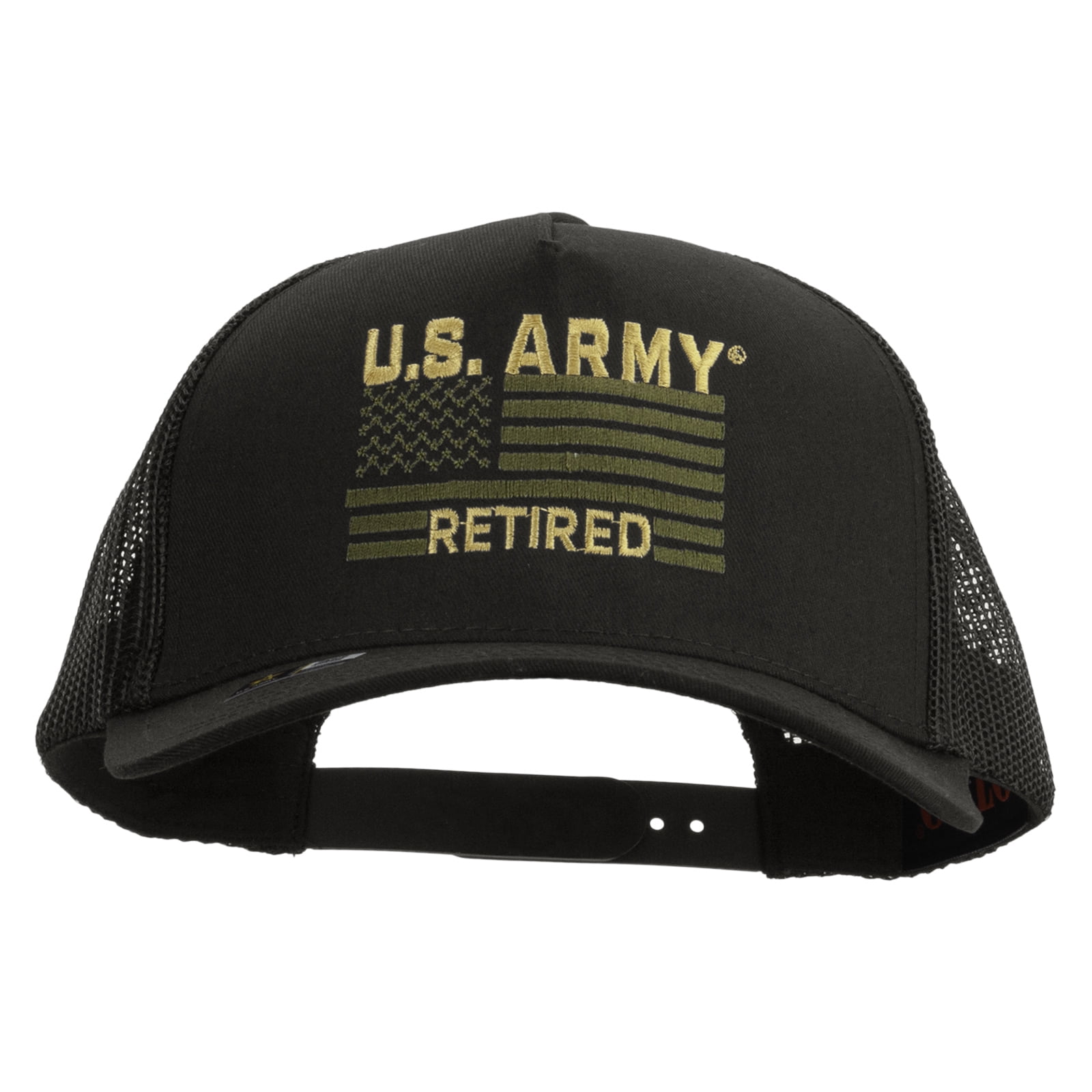 U.S. Army Retired Flag Embroidered Twill 5 panel Mesh Back Cap ...