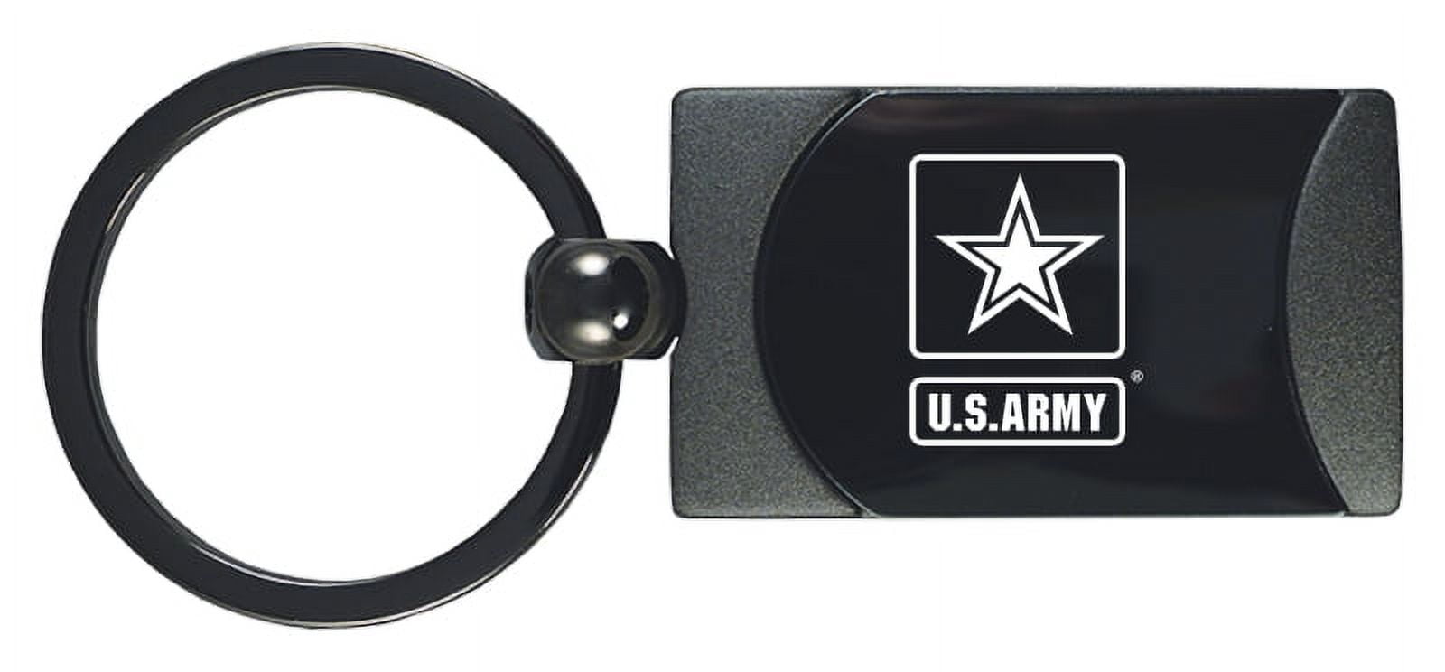 U.S. Army Reveresed Two-Tone Rectangular Key Chain (Gun Metal ...