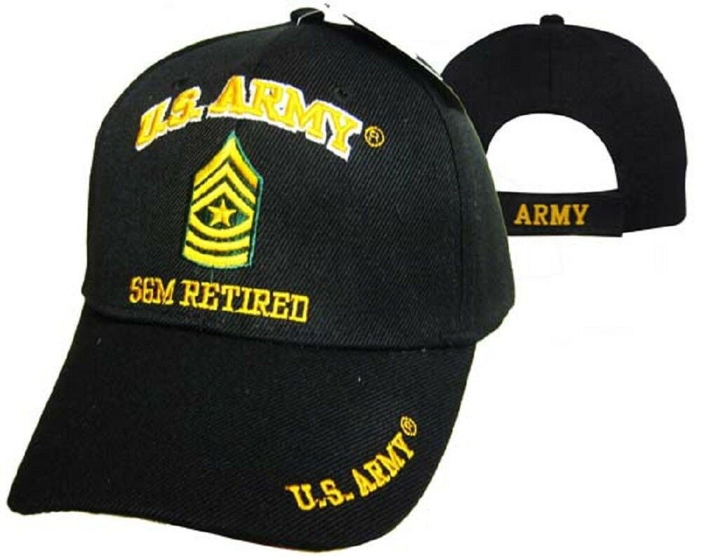 U.S. Army SGM Retired Military Black Embroidered Cap Hat CAP560F (TOPW ...
