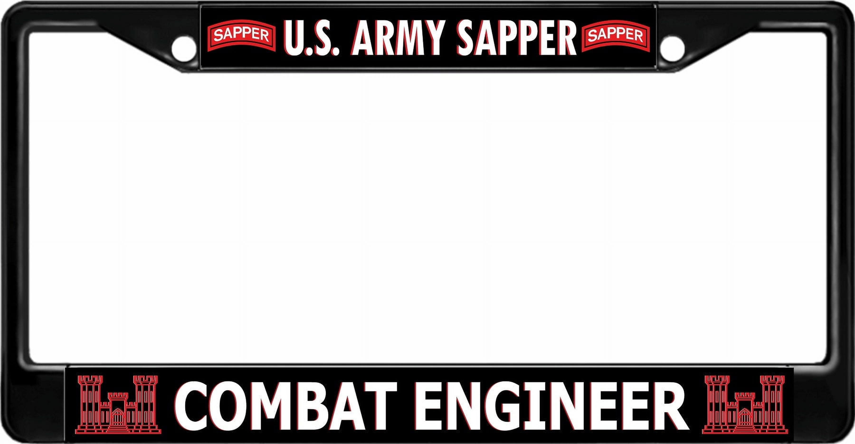 U.S. Army Sapper Combat Engineer Black License Plate Frame - Walmart.com
