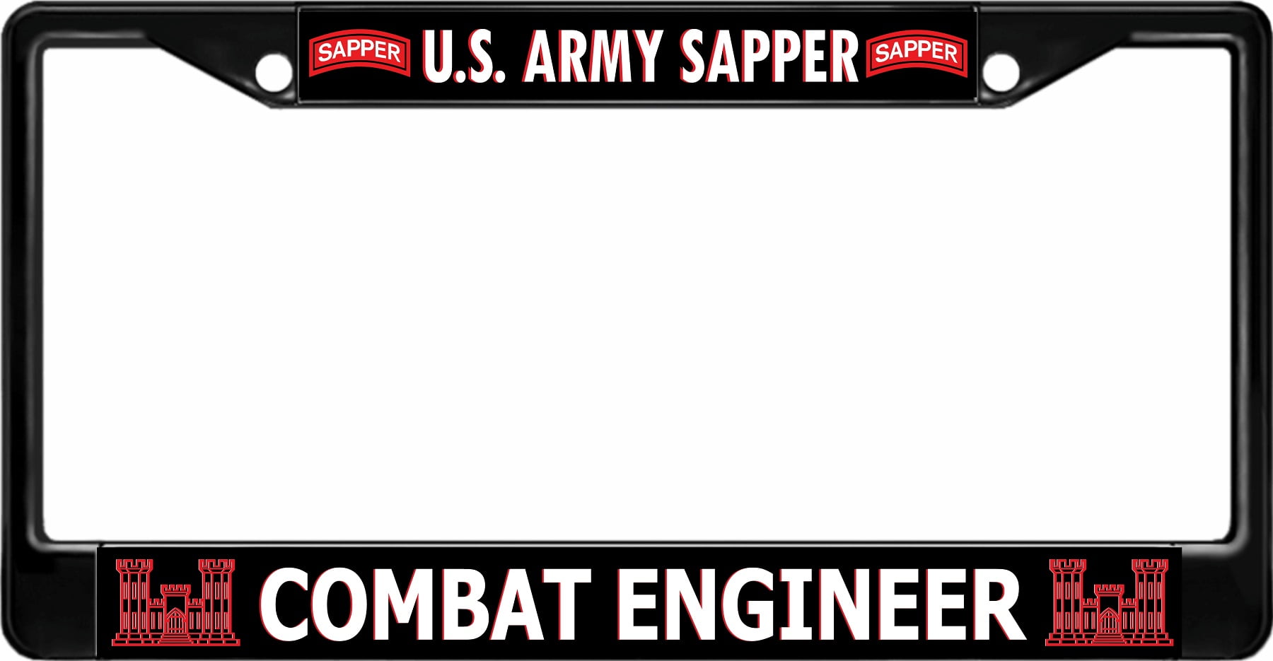 U.S. Army Sapper Combat Engineer Black License Plate Frame - Walmart.com