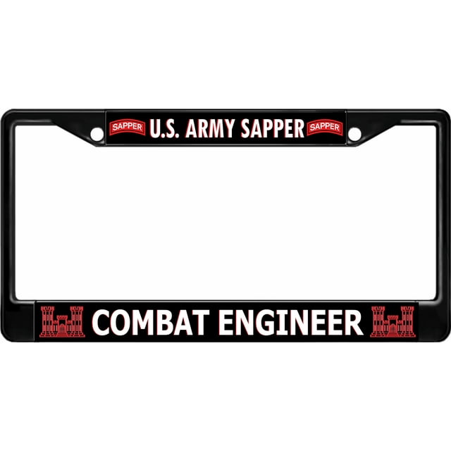 U.S. Army Sapper Combat Engineer Black License Plate Frame - Walmart.com