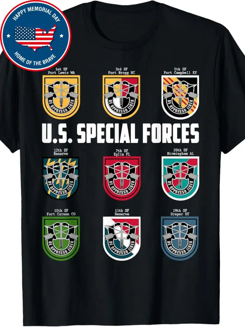 U.S. Army Special Forces Group Emblem T-Shirt - 100% Made in USA, 180g ...