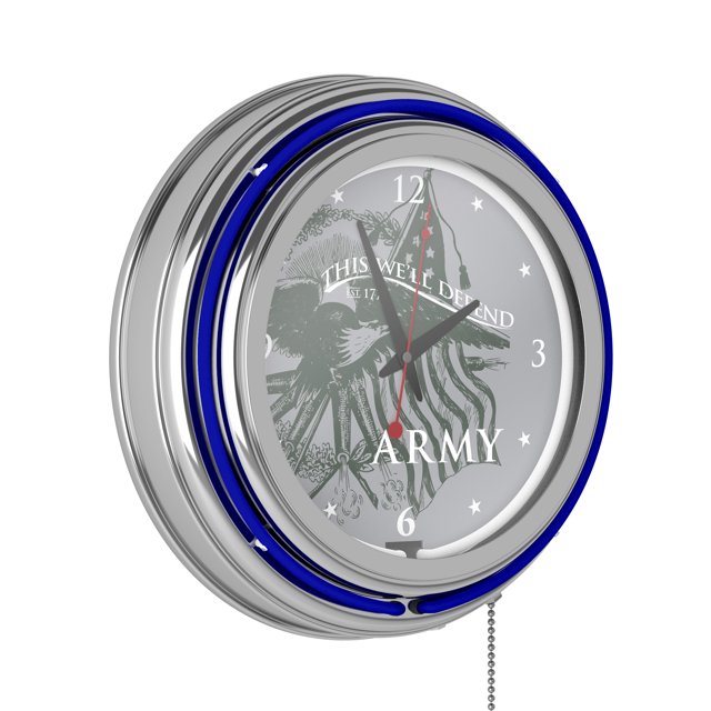 U.S. Army This We'll Defend Neon Clock, 14" Diameter - Walmart.com