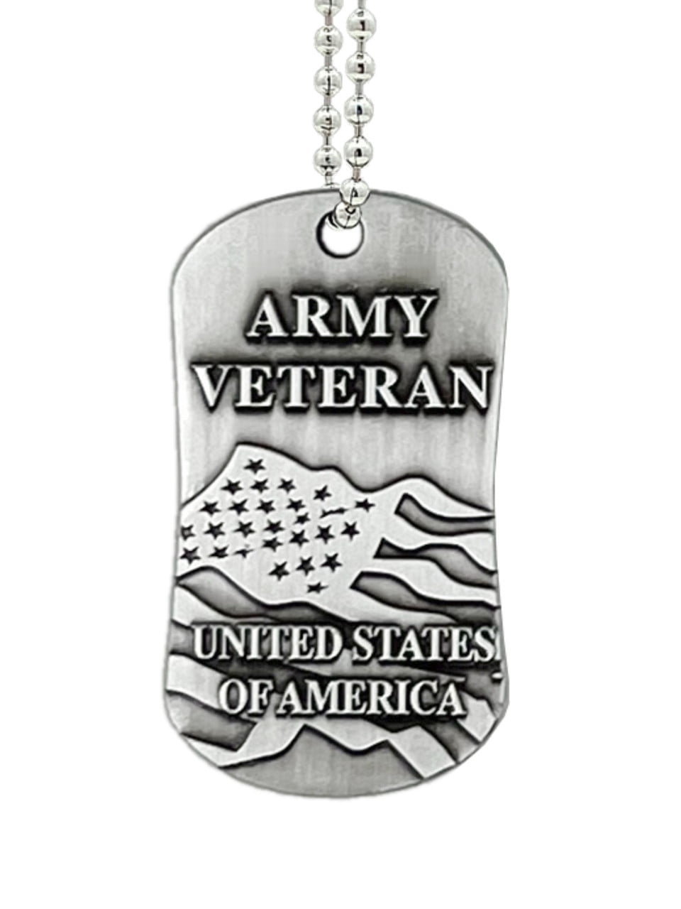 U.S.Army Veteran Antique Finish Dog Tag Necklace-Joshua 1:9 (4 Pack) by ...