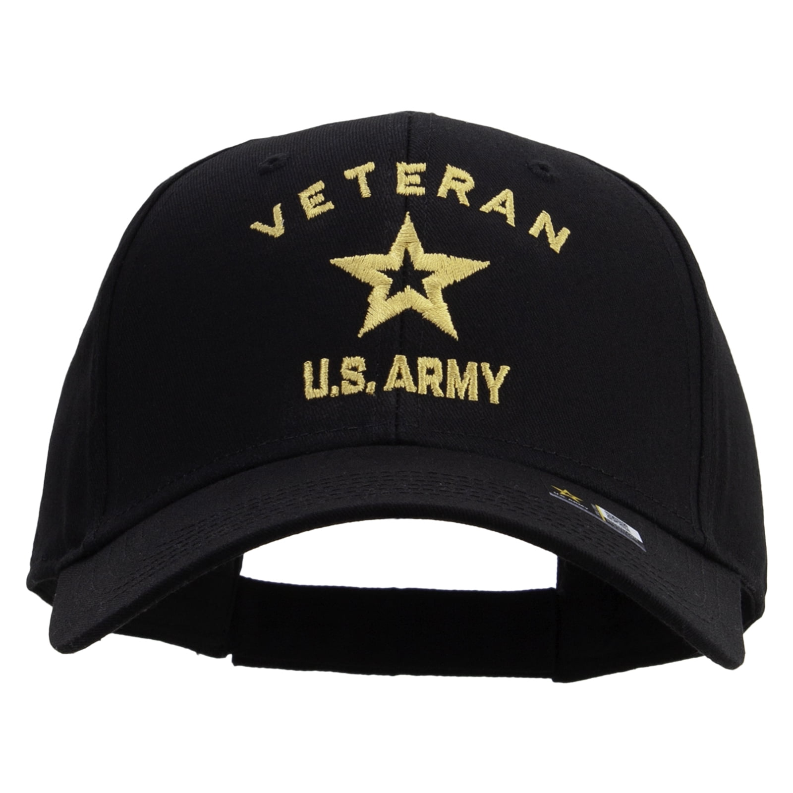 U.S. Army Veteran Military Embroidered Low Profile Cap - Black OSFM ...