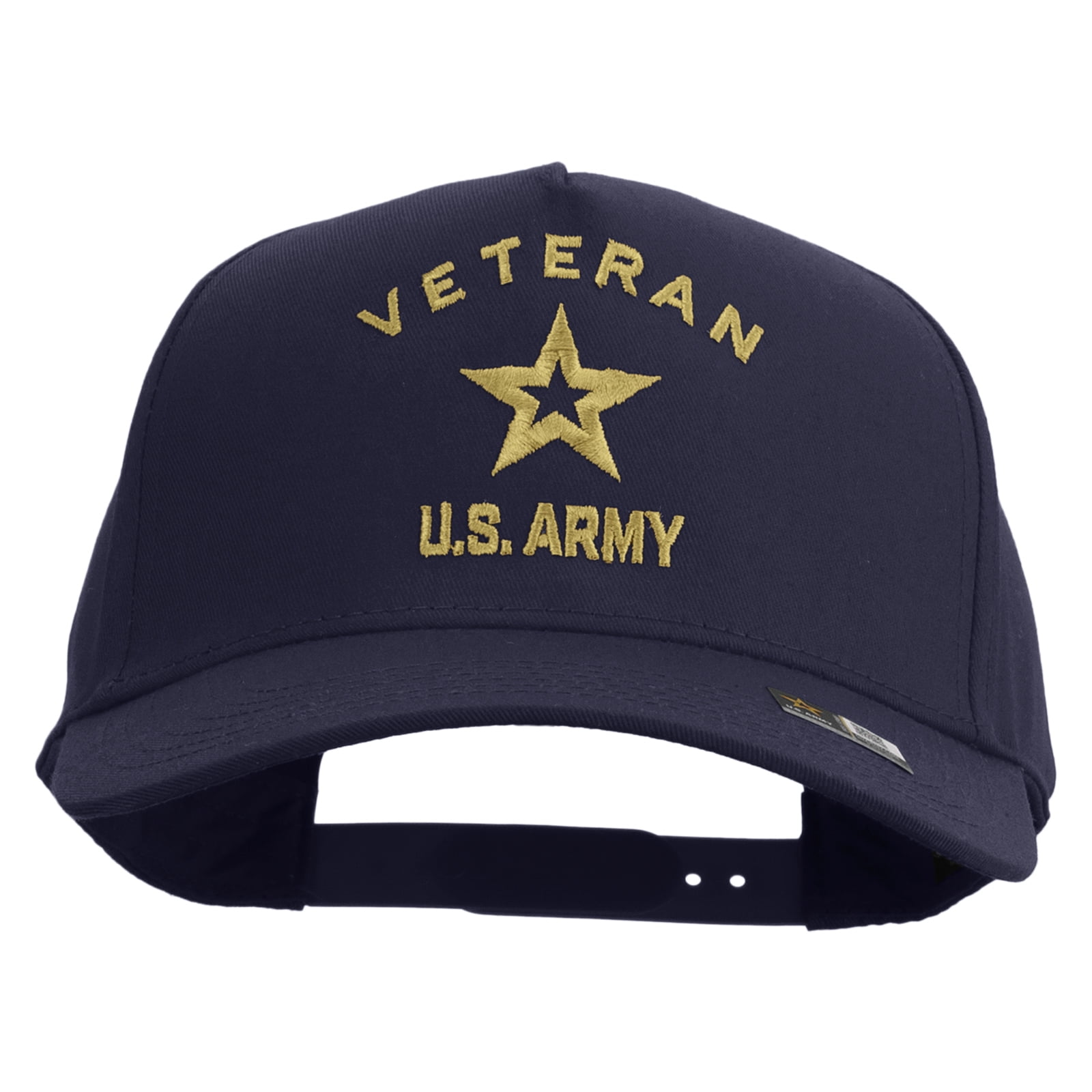 U.S. Army Veteran Military Embroidered Solid Cotton Twill 5 Panel ...