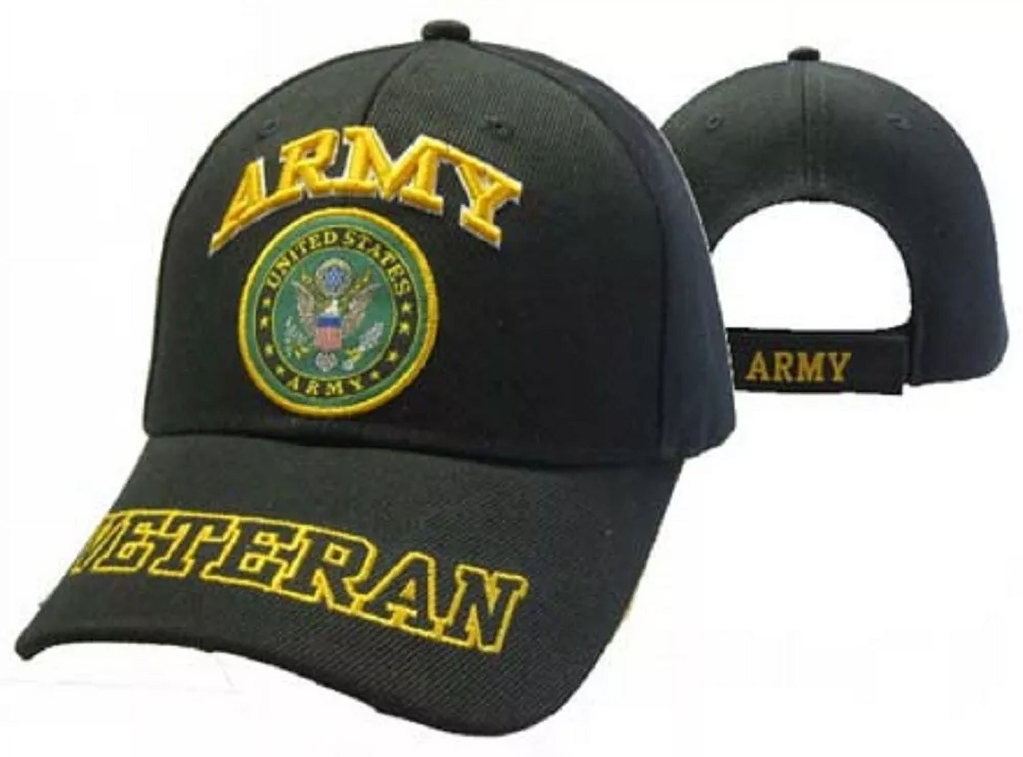 U.S. Army Veteran Seal Shadow Vet Black Emblem Embroidered Cap Hat ...
