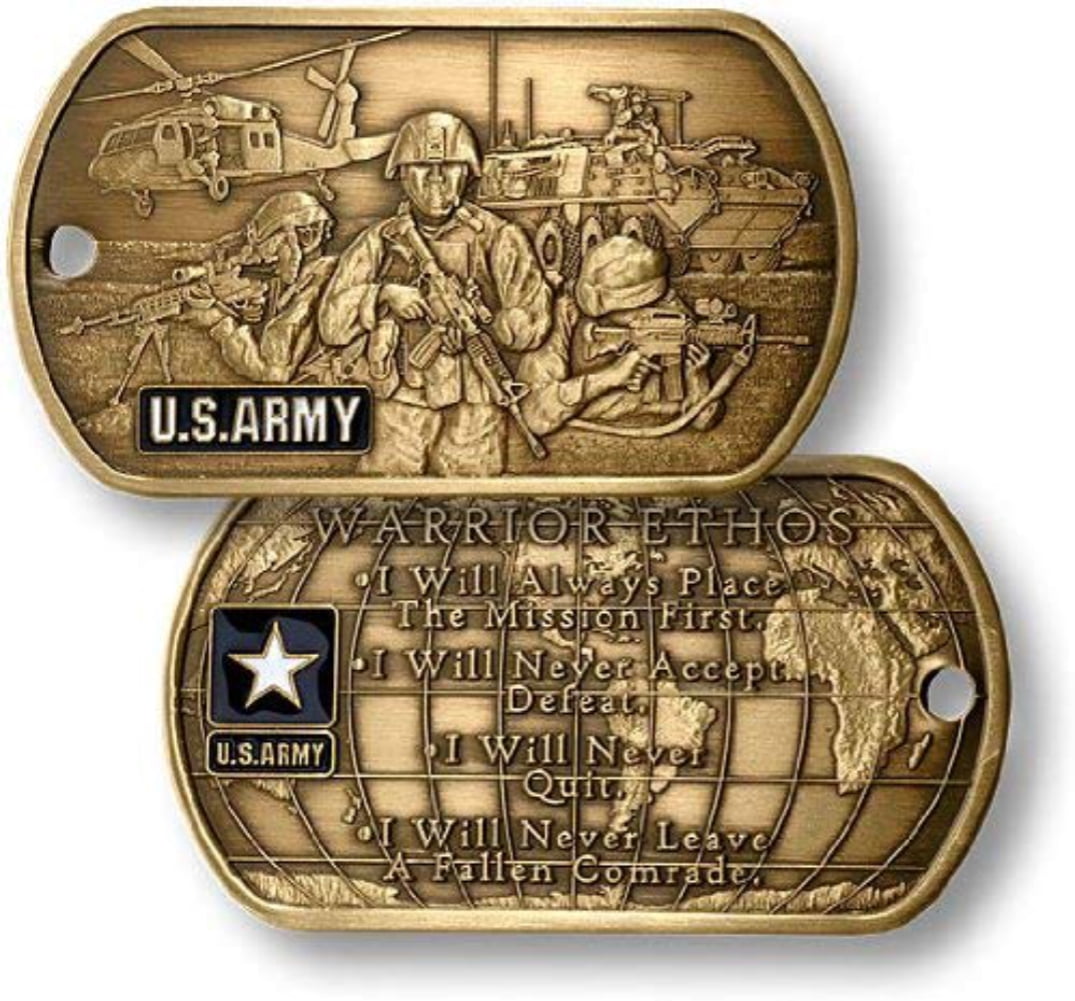 U.S. Army Warrior Ethos Dog Tag with Chain - Walmart.com