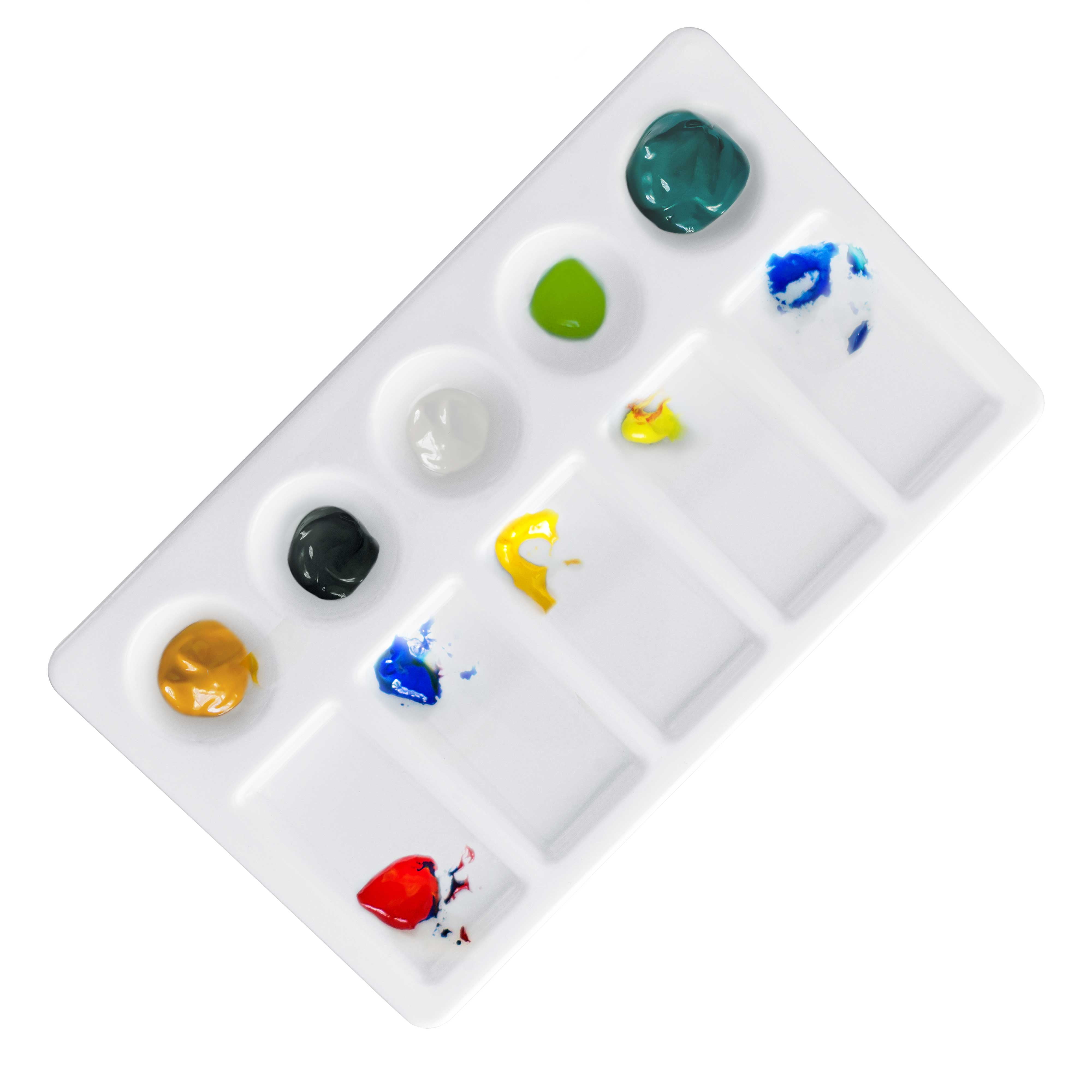 U.S. Art Supply 10-Well Plastic Rectangular Artist Painting Palette ...