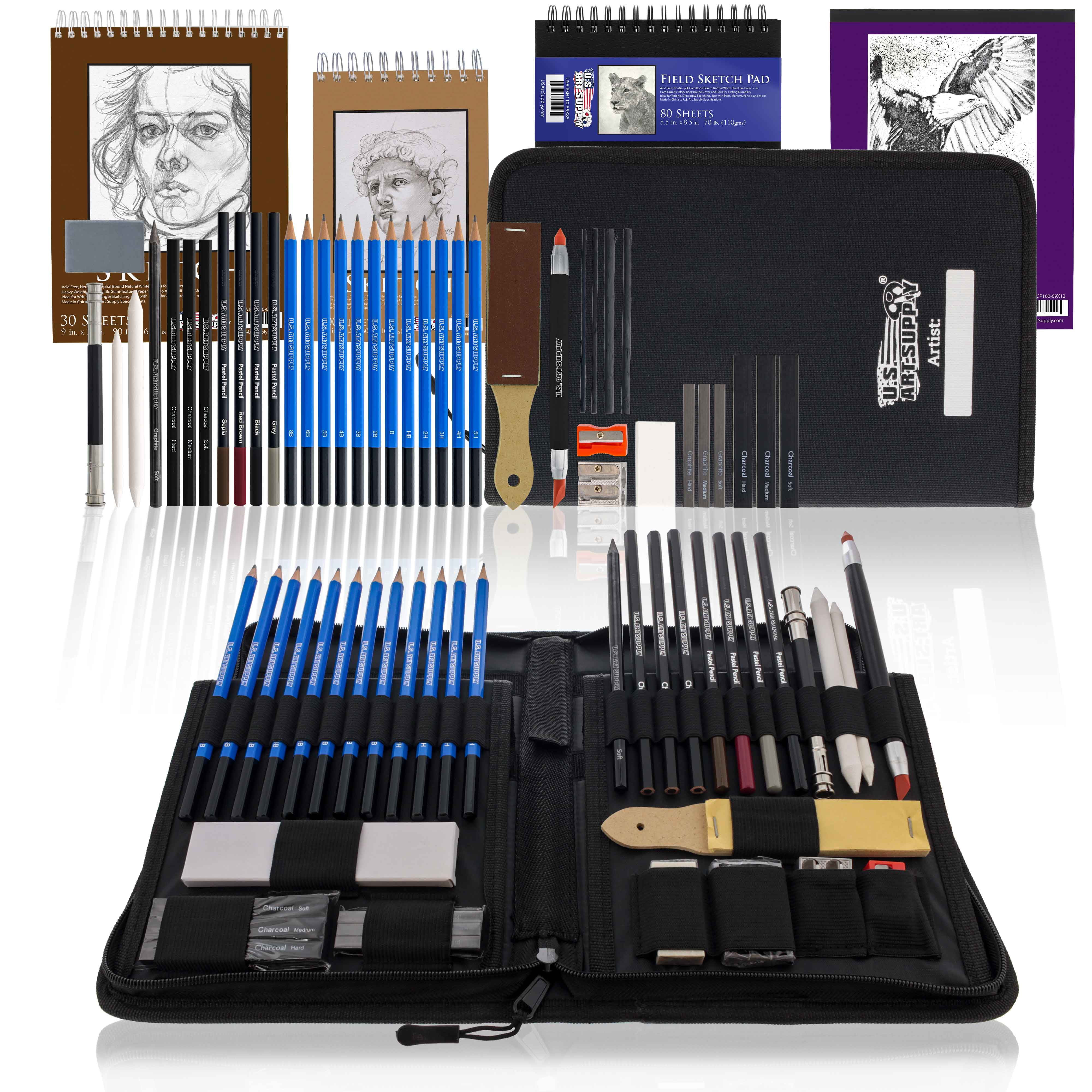 U.S. Art Supply Professional Drawing & Sketching Set - 44-Piece with 4 ...