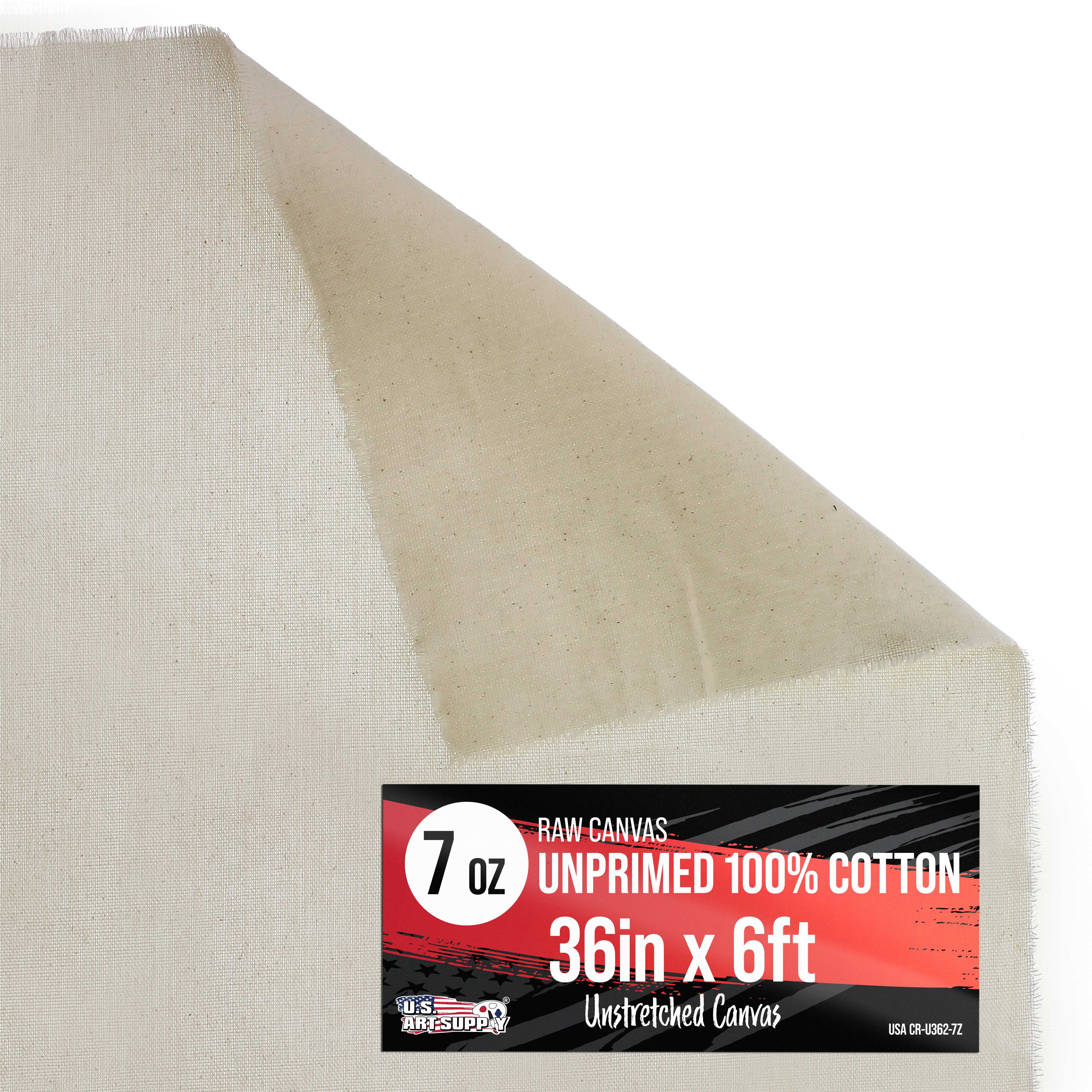 U.S. Art Supply 7-Ounce Unprimed 36" Wide x 2 Yards (6 Feet) Long ...