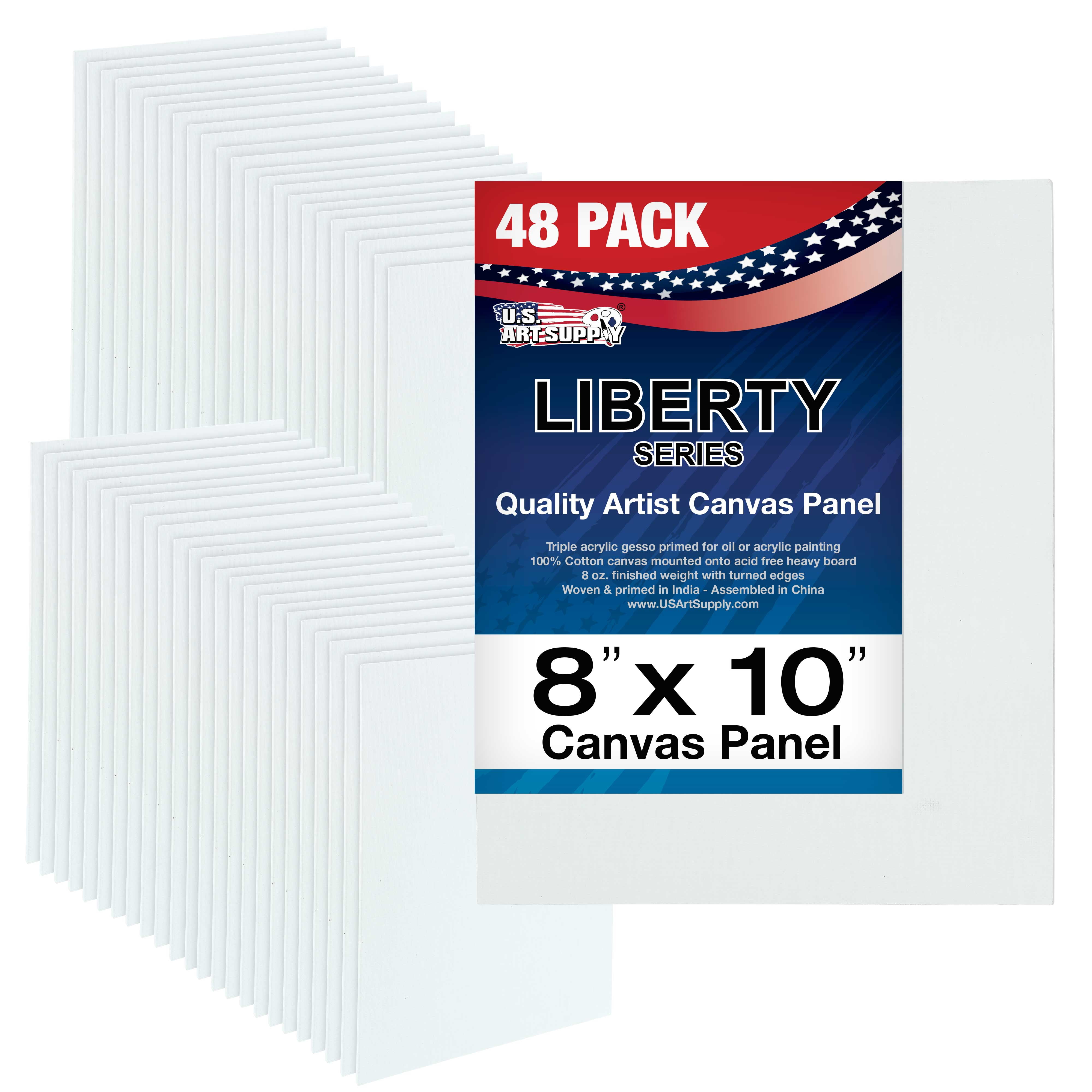 U.S. Art Supply Professional Quality 8x10 inch Canvas Panel Boards, 48 ...