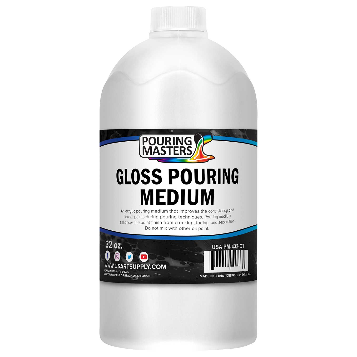 Apple Barrel Paint Pouring Medium, Satin Finish, Clear, 64 fl oz ...