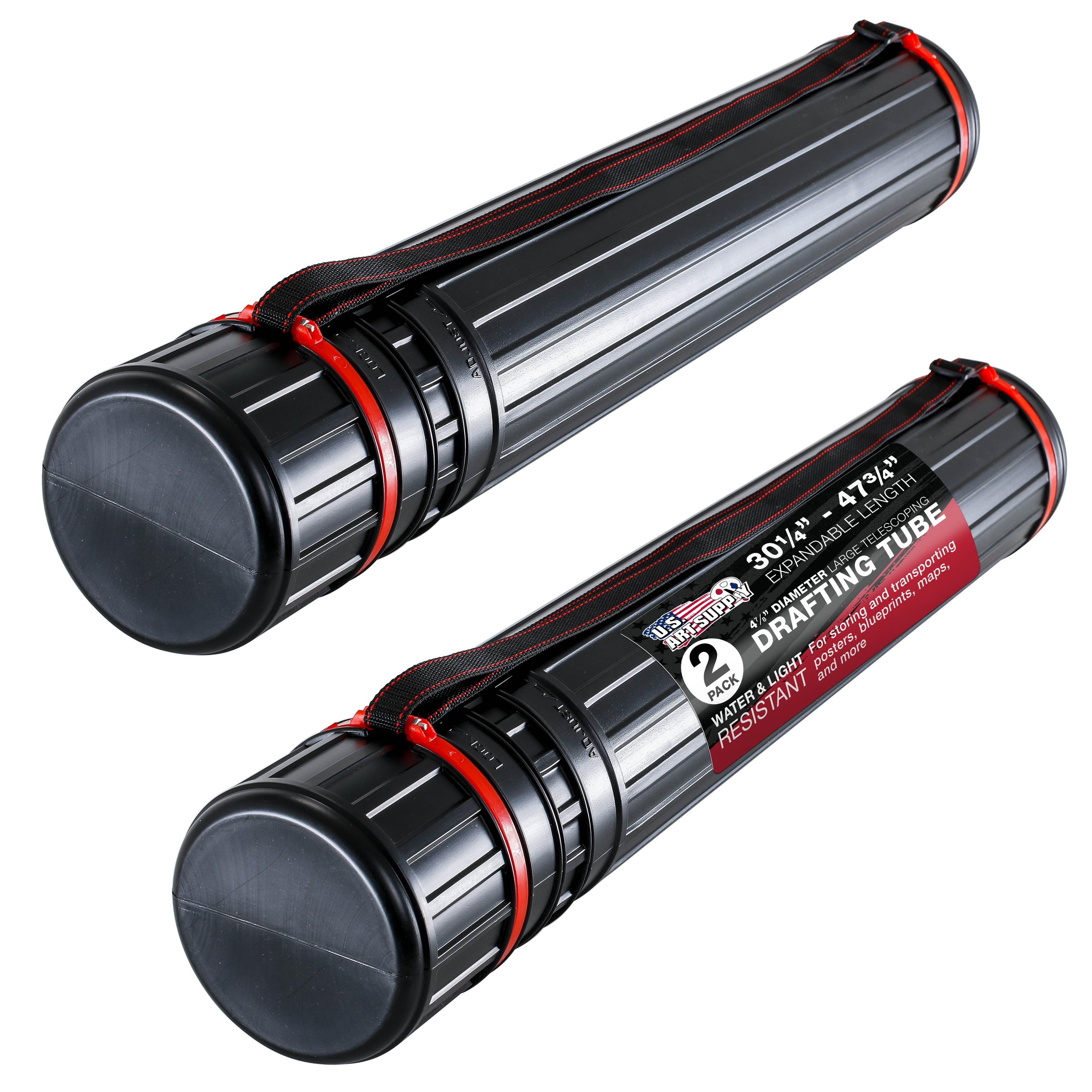 U.S. Art Supply Large Telescoping Drafting Tube (Pack of 2) - 4-7/8 ...