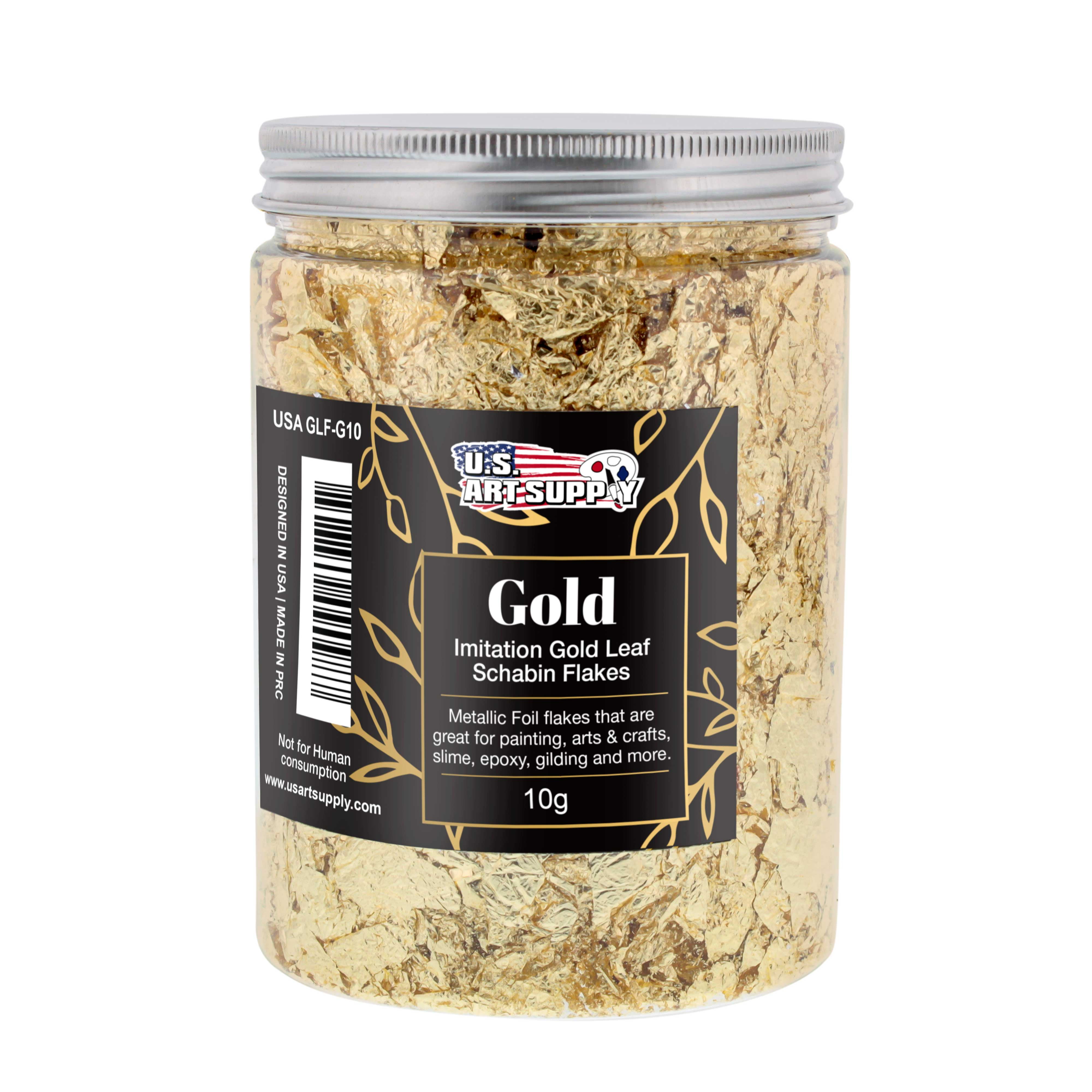 U.S. Art Supply Metallic Foil Schabin Gilding Gold Leaf Flakes ...