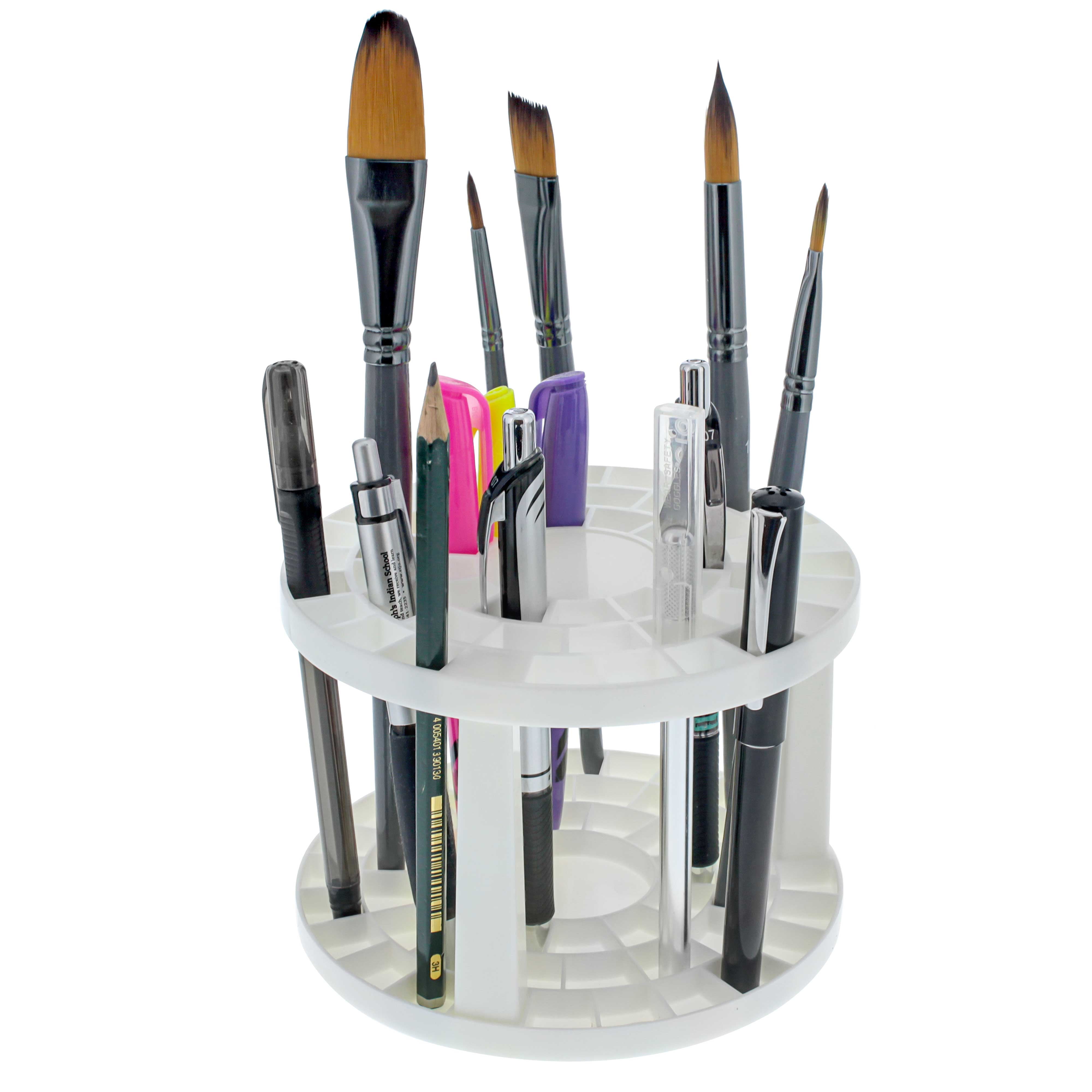 U.S. Art Supply Plastic Artist Round 50 Hole Paint Brush and Pencil ...