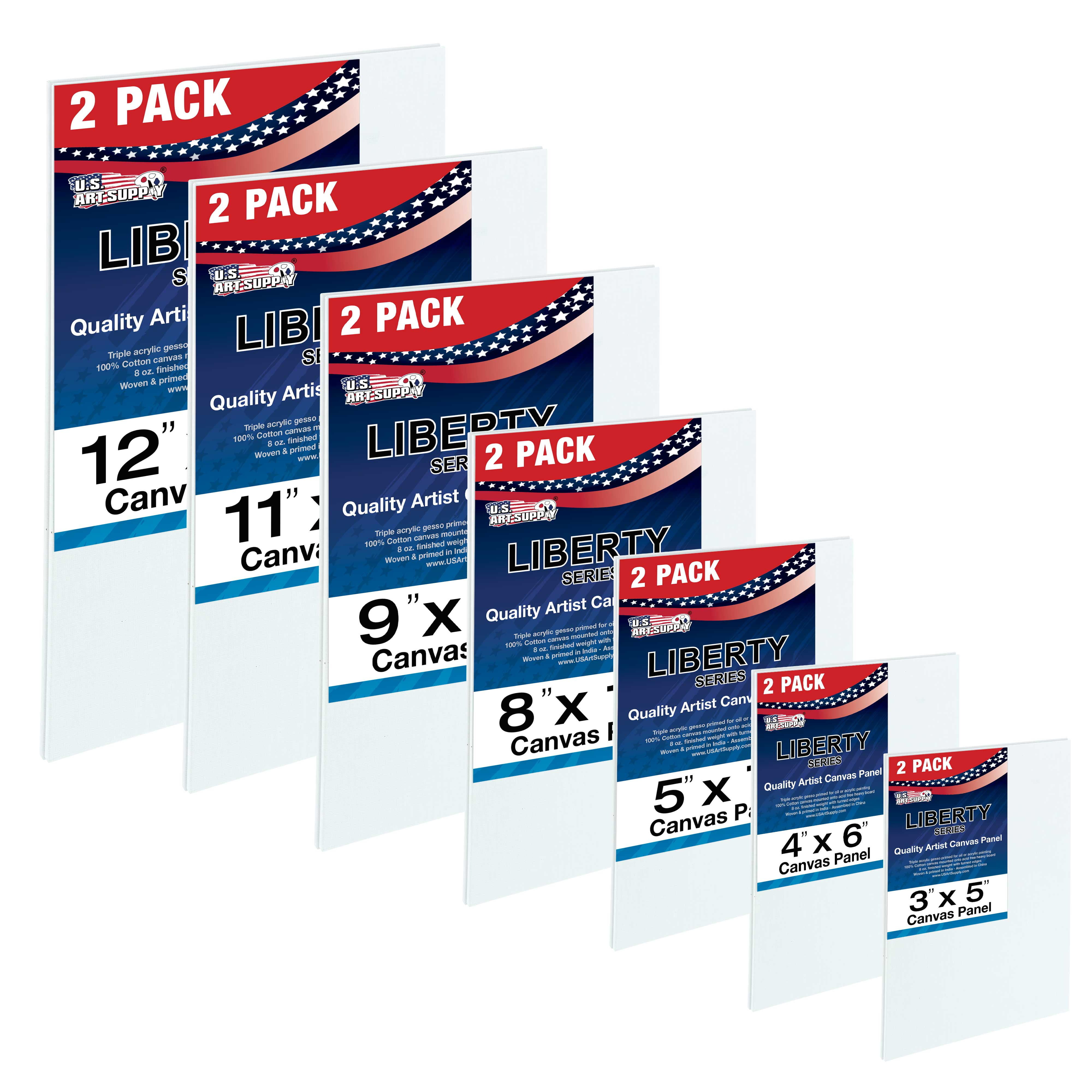 U.S. Art Supply Rectangular Canvas Panels Variety Pack, Acid Free ...