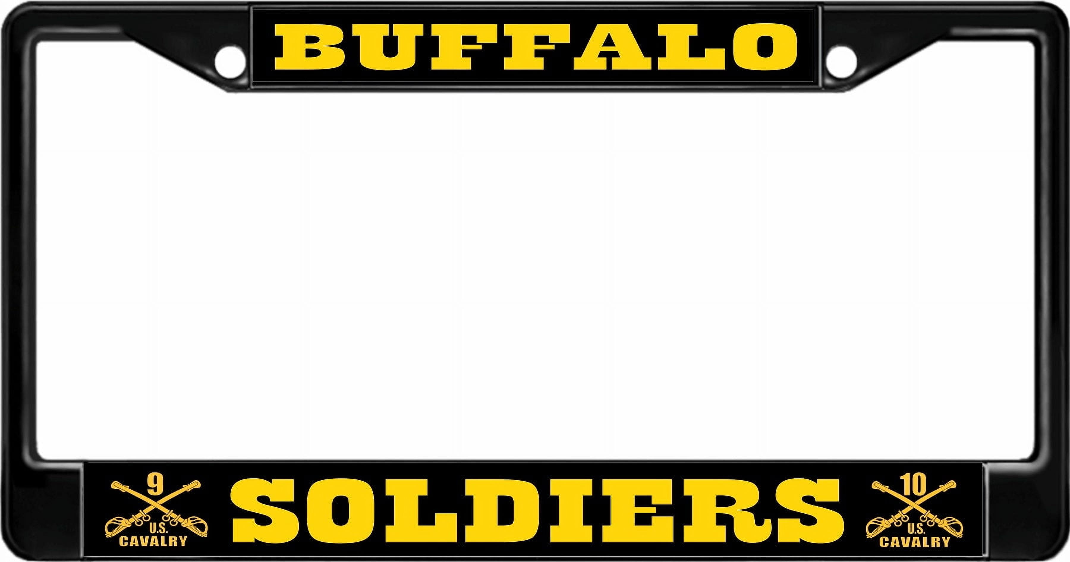 U.S. Cavalry Buffalo Soldiers Black License Plate Frame - Walmart.com