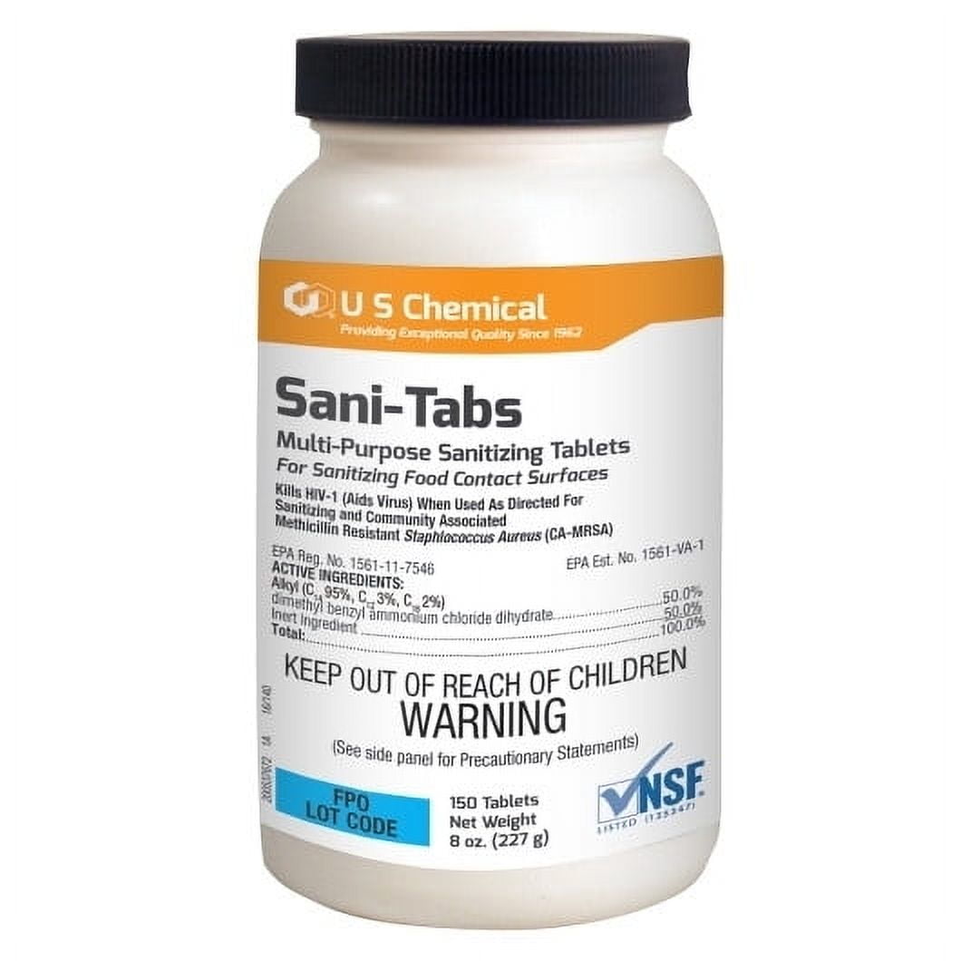 U.S. Chemical Sani-Tabs Multi Purpose Sanitizing Tablets, 150 Piece Per ...