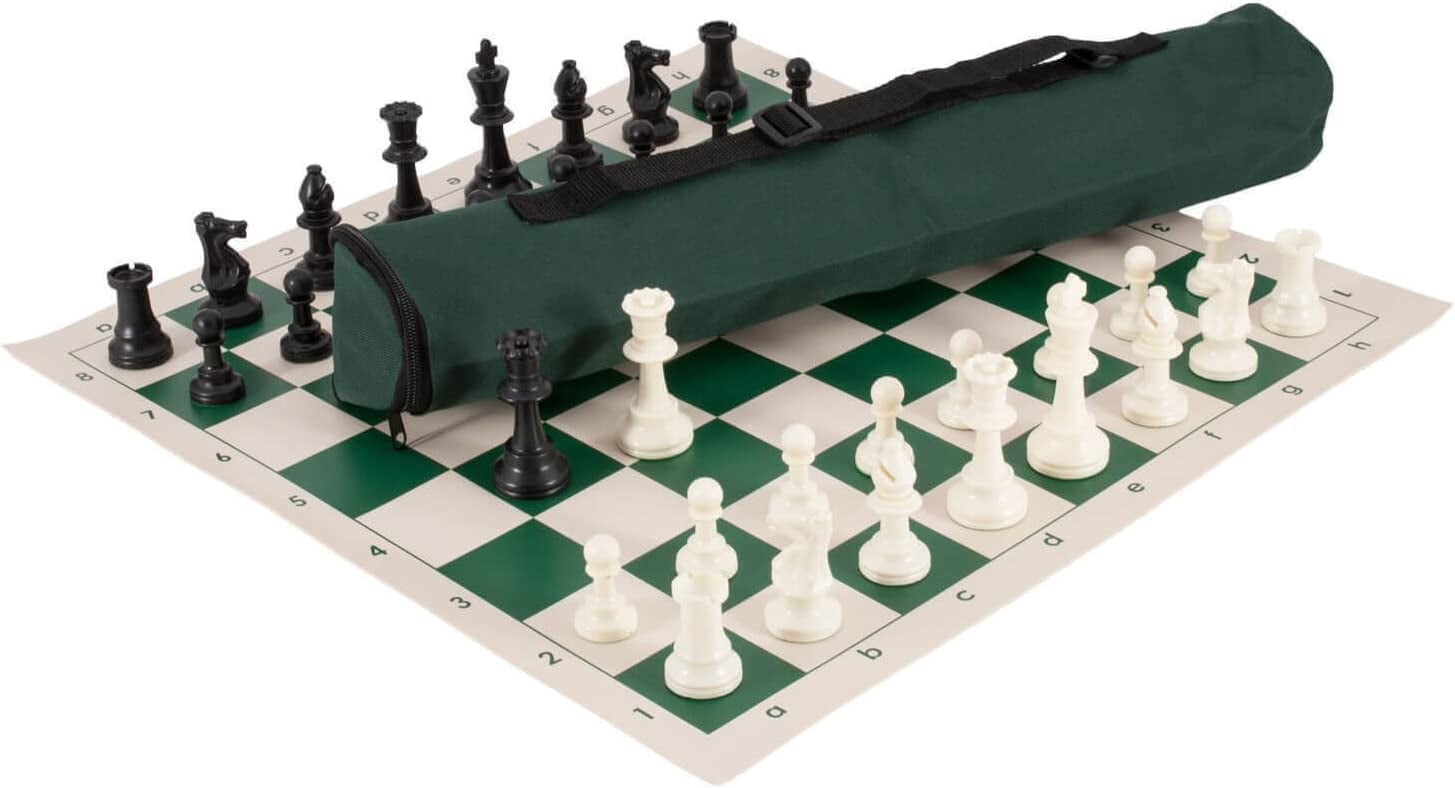 U.S. Chess Quiver Chess AIF9 Set- Triple Weighted- Green- 21" x 6 ...