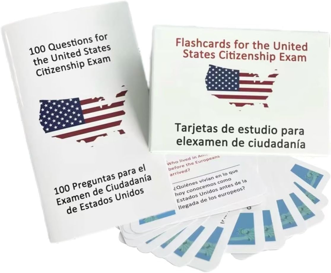 U.S Citizenship Flash Cards 2025 - English/Spanish, Naturalization ...