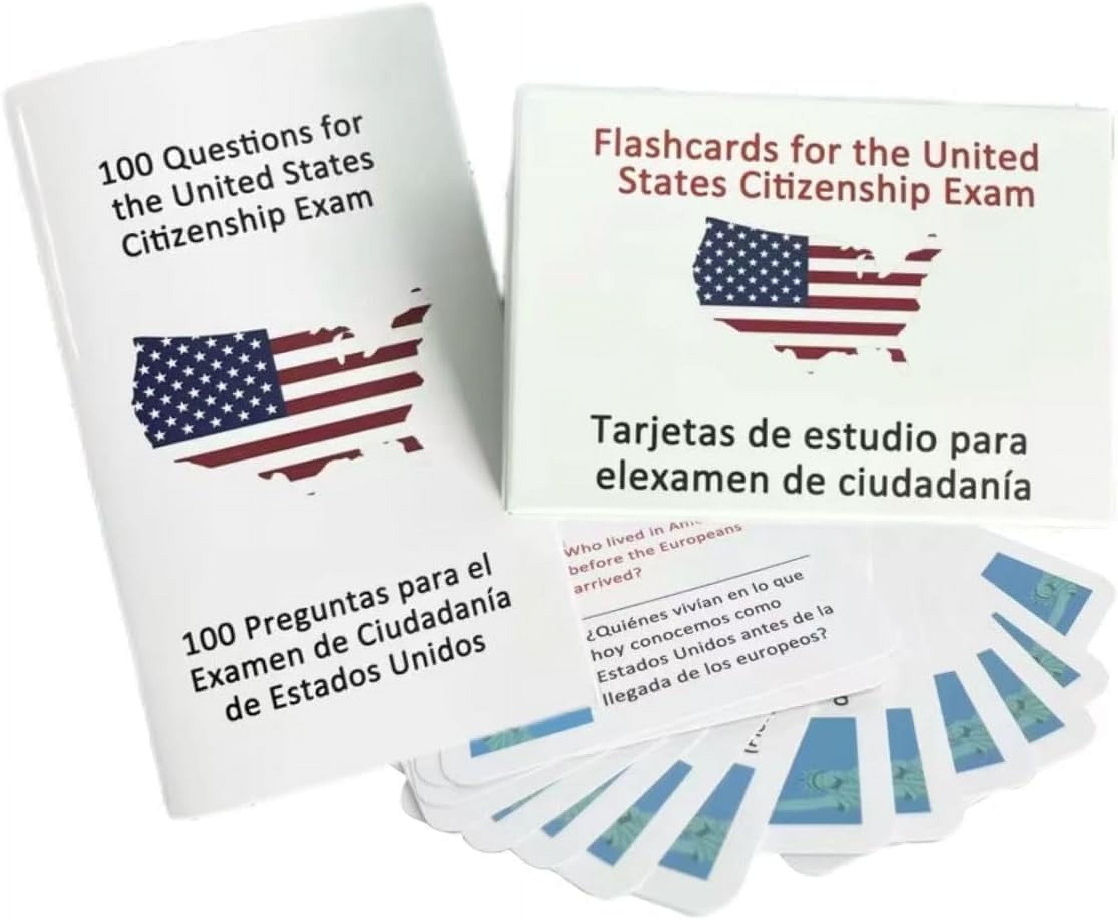 U.S Citizenship Flash Cards 2025 - English/Spanish, Naturalization ...