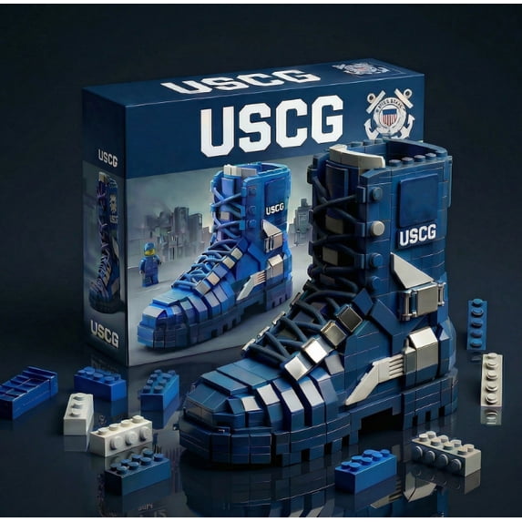 U.S. Coast Guard Boot Building Blocks Set,USCG Emblem,SUPPORT VETERANS ...