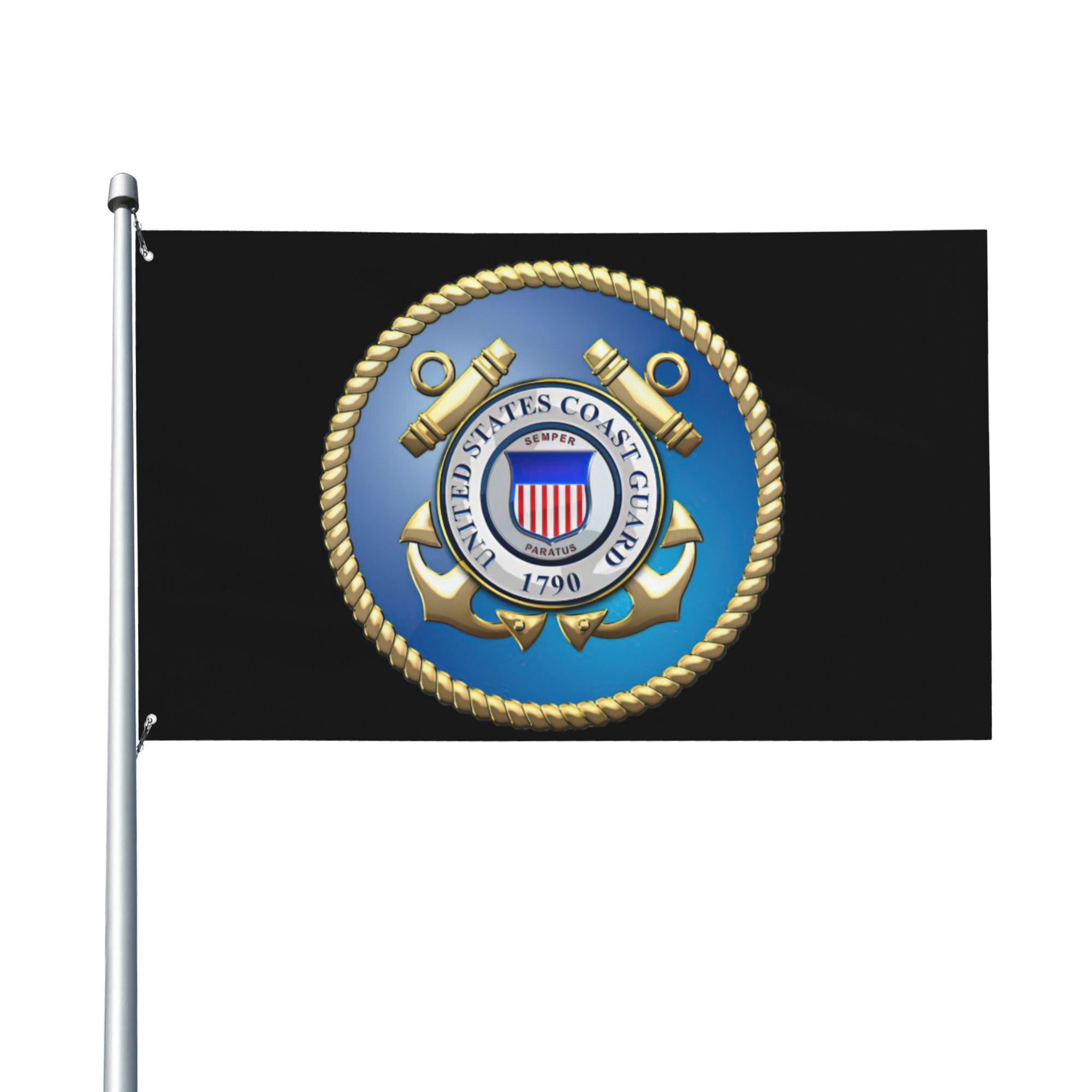 U.S. Coast Guard - USCG Emblem American Flag For Outdoor Indoor Home ...