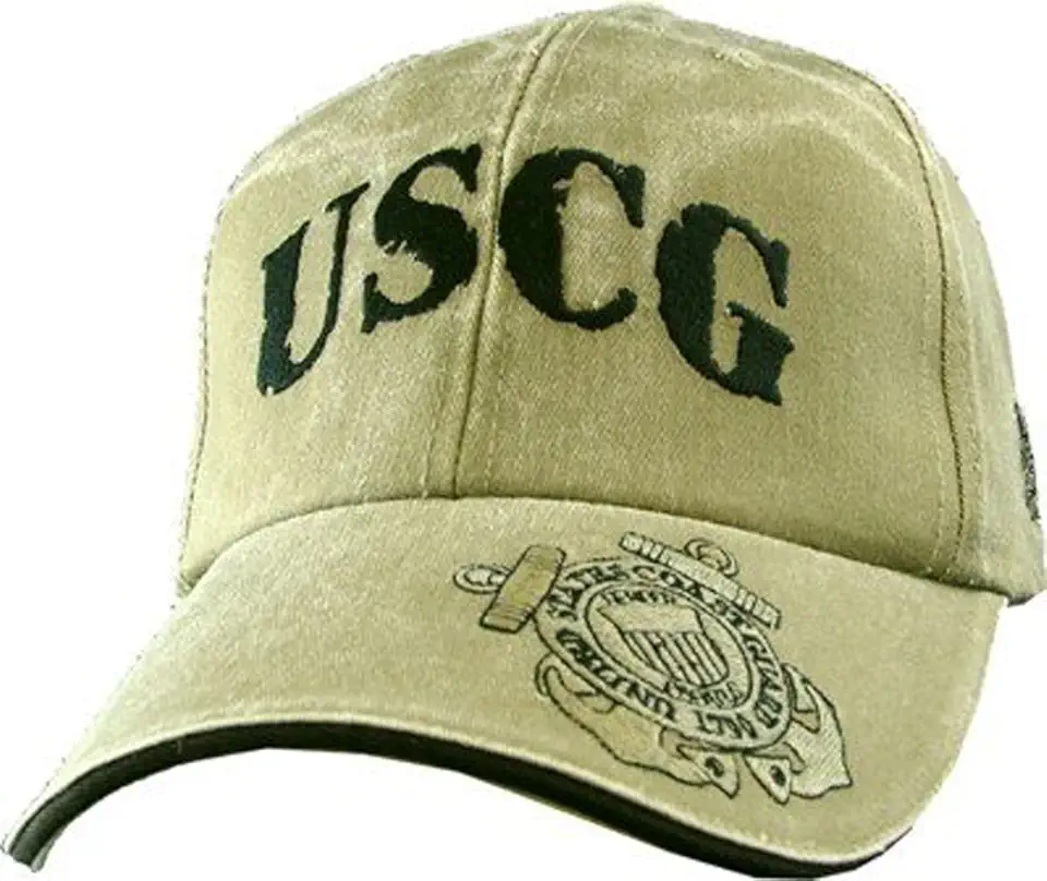 U.S. Coast Guard USCG Khaki Adjustable Strap Embroidered mens Hat ...