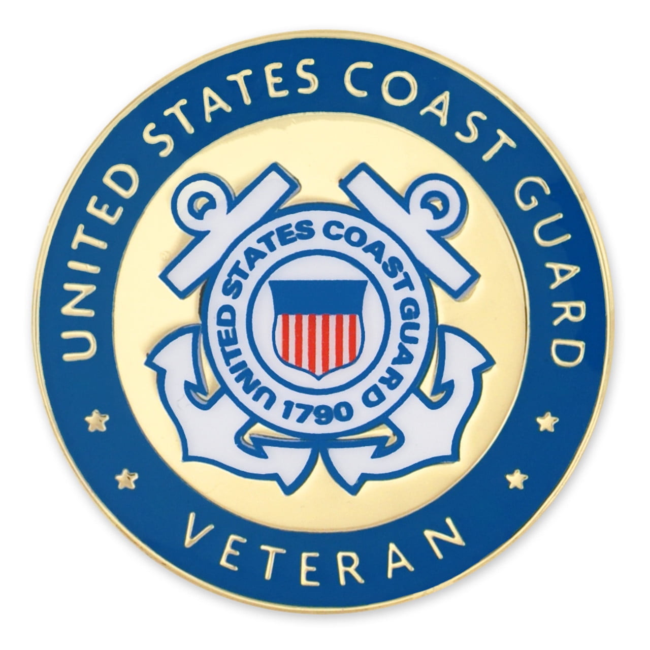 U.S. Coast Guard Veteran USCG Military Enamel Lapel Pin - Walmart.com