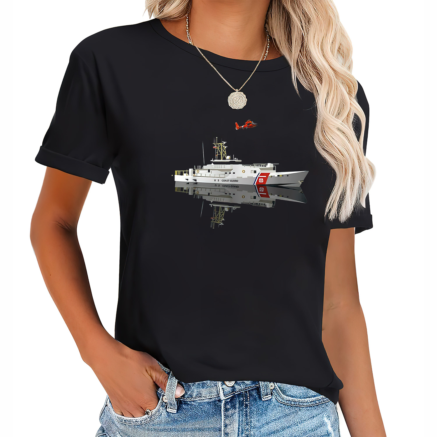 U.S Coastguard Coast Guard Veteran Flag USCG Veter Women's Graphic Tee ...