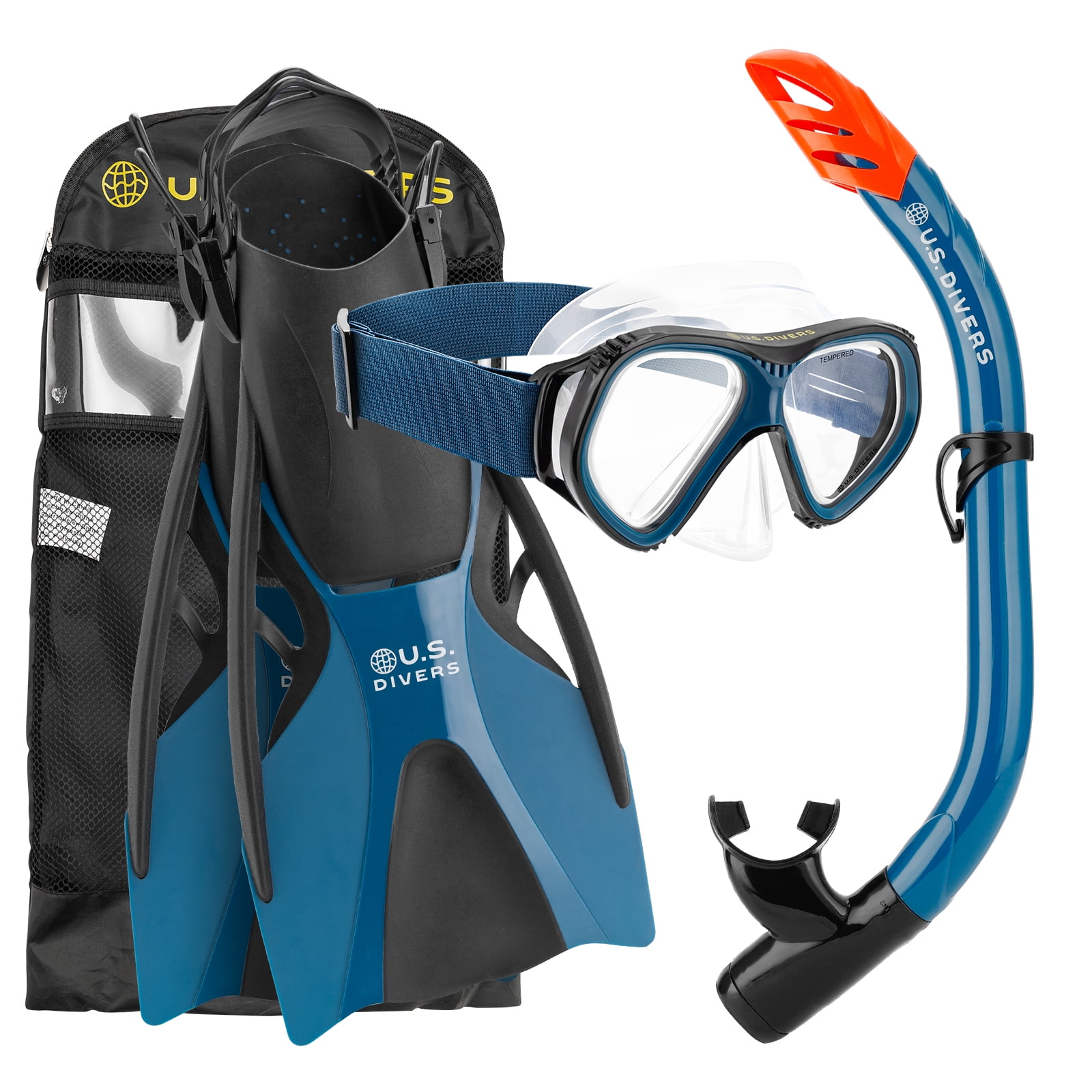 U.S. Divers Playa Adult Snorkel Set L/XL (Black & Blue) - Walmart.com