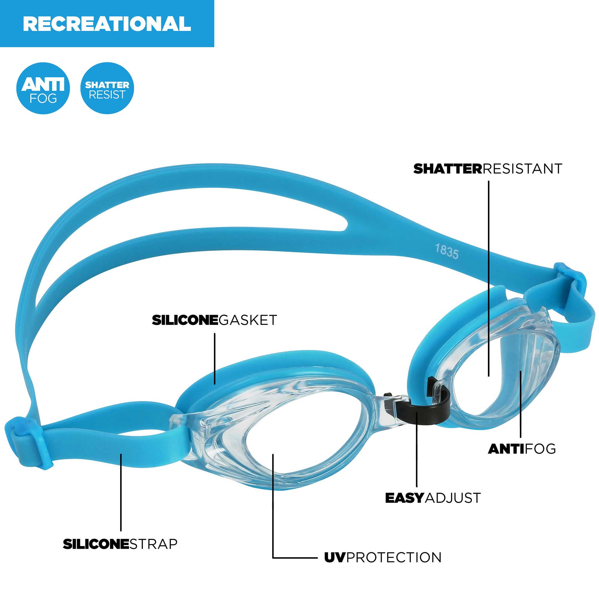 Divers Pronto Swim Goggles - UV Protection, Anti-Fog Coating - Walmart.com