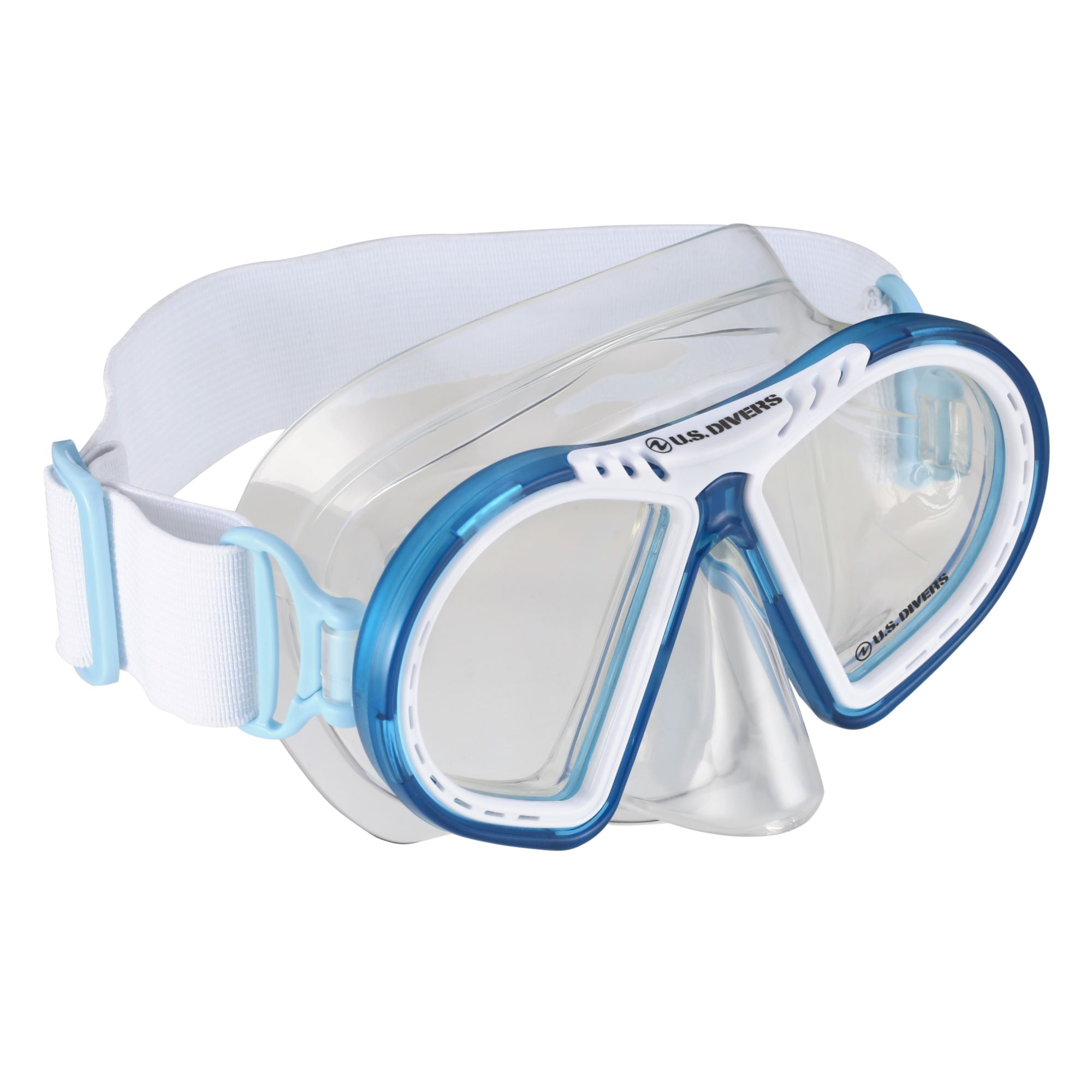 U.S. Divers Toucan Jr Snorkeling Mask, Blue/White, Tempered Glass Lens ...