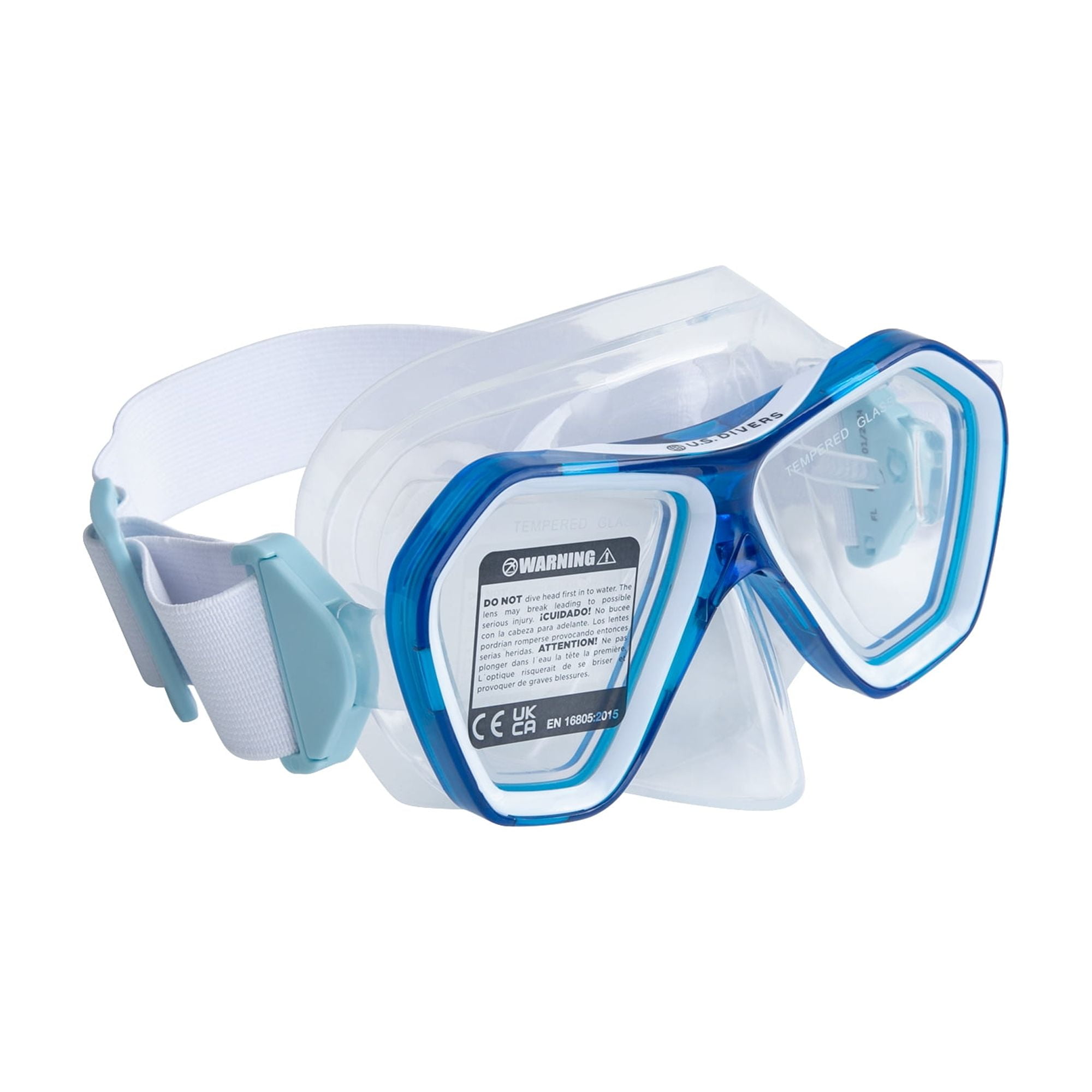 U.S. Divers Toucan Jr Snorkeling Mask, Blue/White, Tempered Glass Lens ...