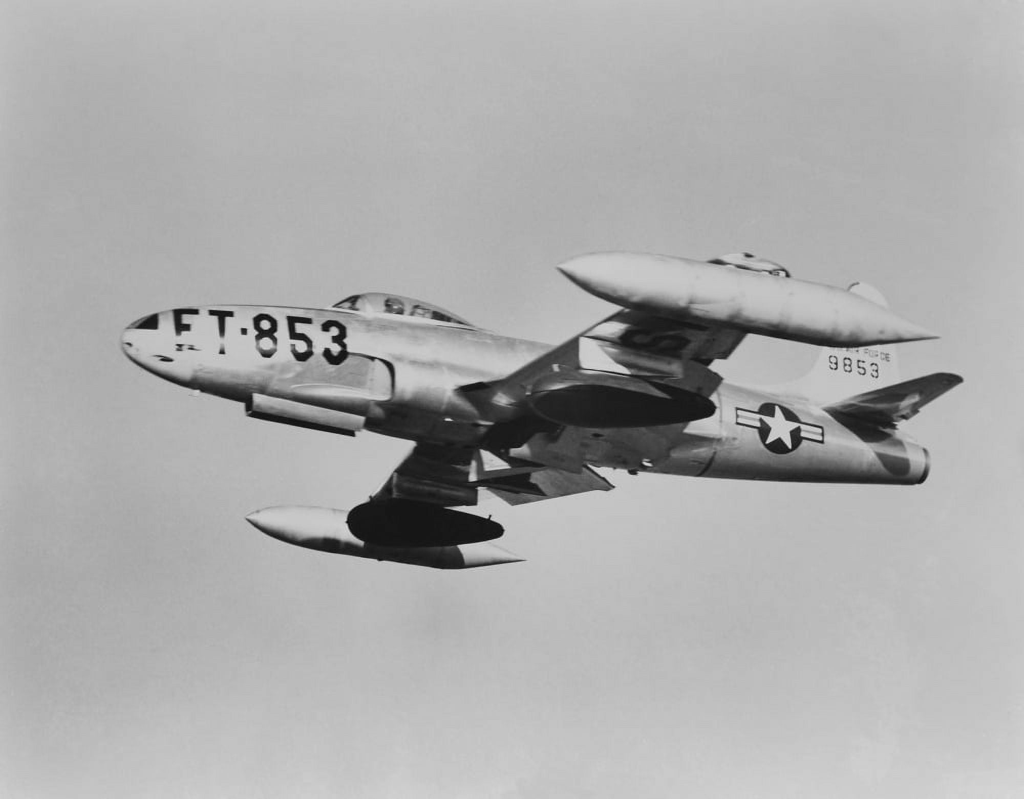 U.S. F-80 Jet Fighter Carrying Napalm In Seventy Five Gallons Dark ...