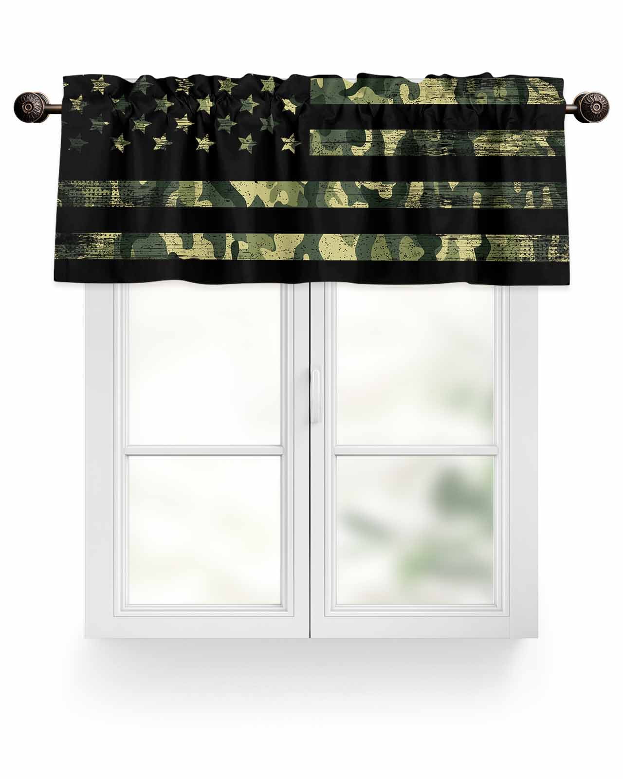 U.S. Flags Of Green Discoloration Valances for Windows Modern Green ...