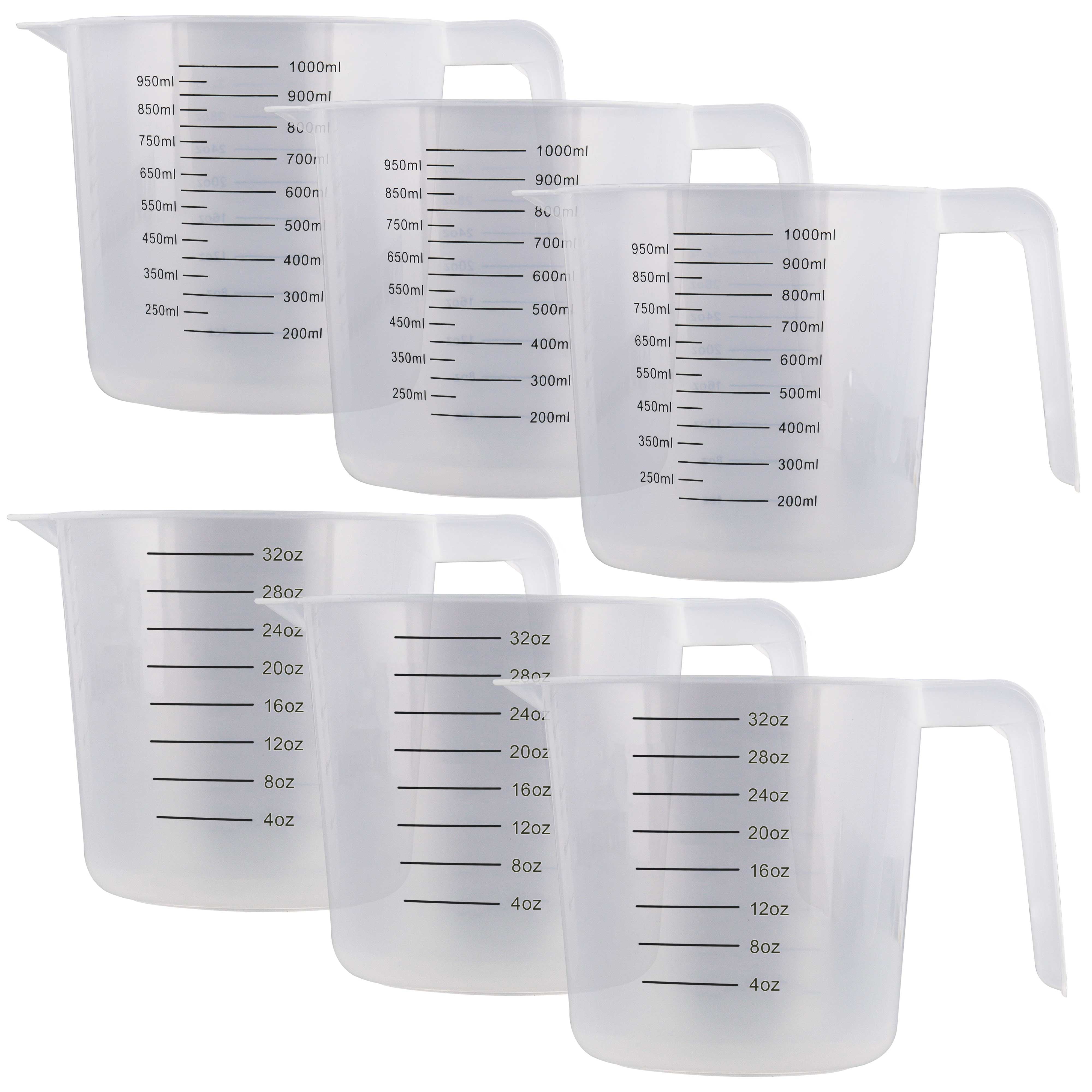 U.S. Kitchen Supply - 32 oz Plastic Measuring Cups with Handles (Pack ...